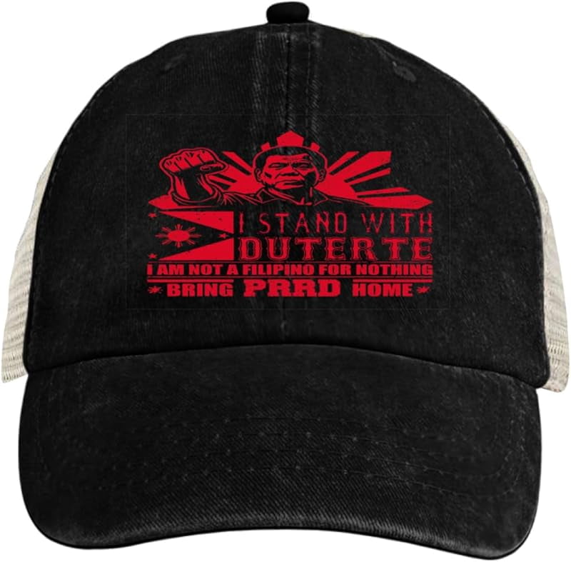 Cowboy Mesh Cap,Homecoming I Stand with Duterte Bring PRRD Home Dad Hat Gifts for Men Women ...