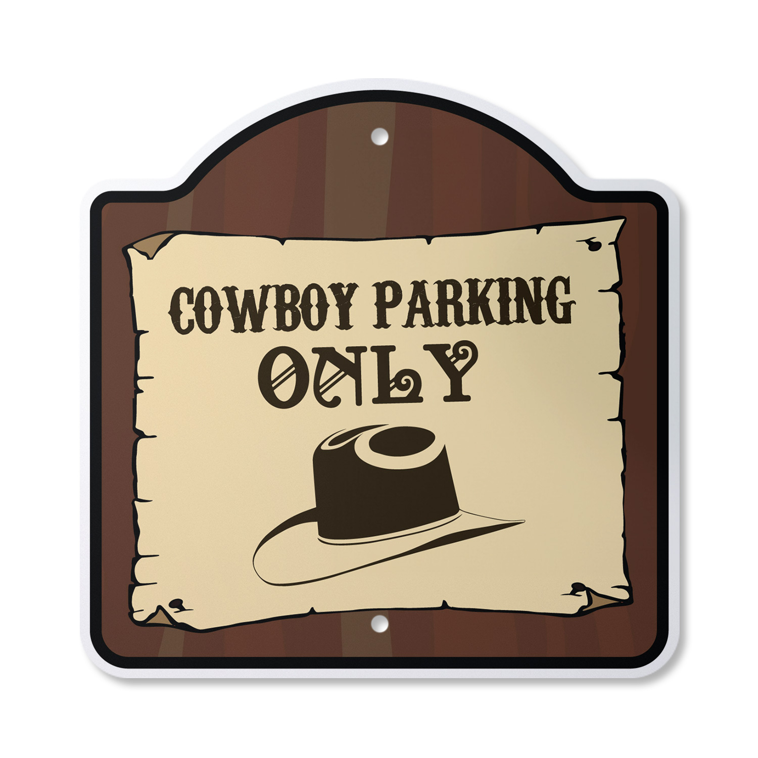 Cowboy Parking Only 10” x 10” Sign | Indoor/Outdoor Plastic ...