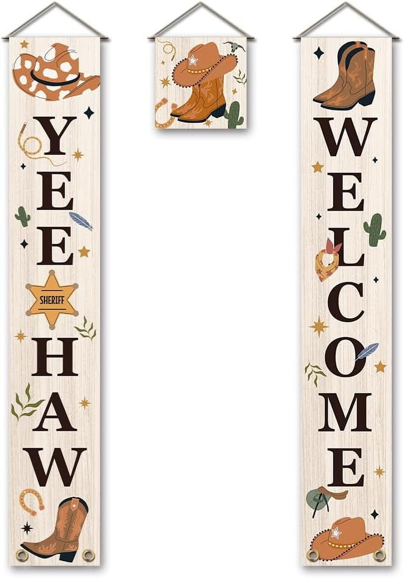 Cowboy Party Decorations Yeehaw Welcome Door Banner Party Decoration ...