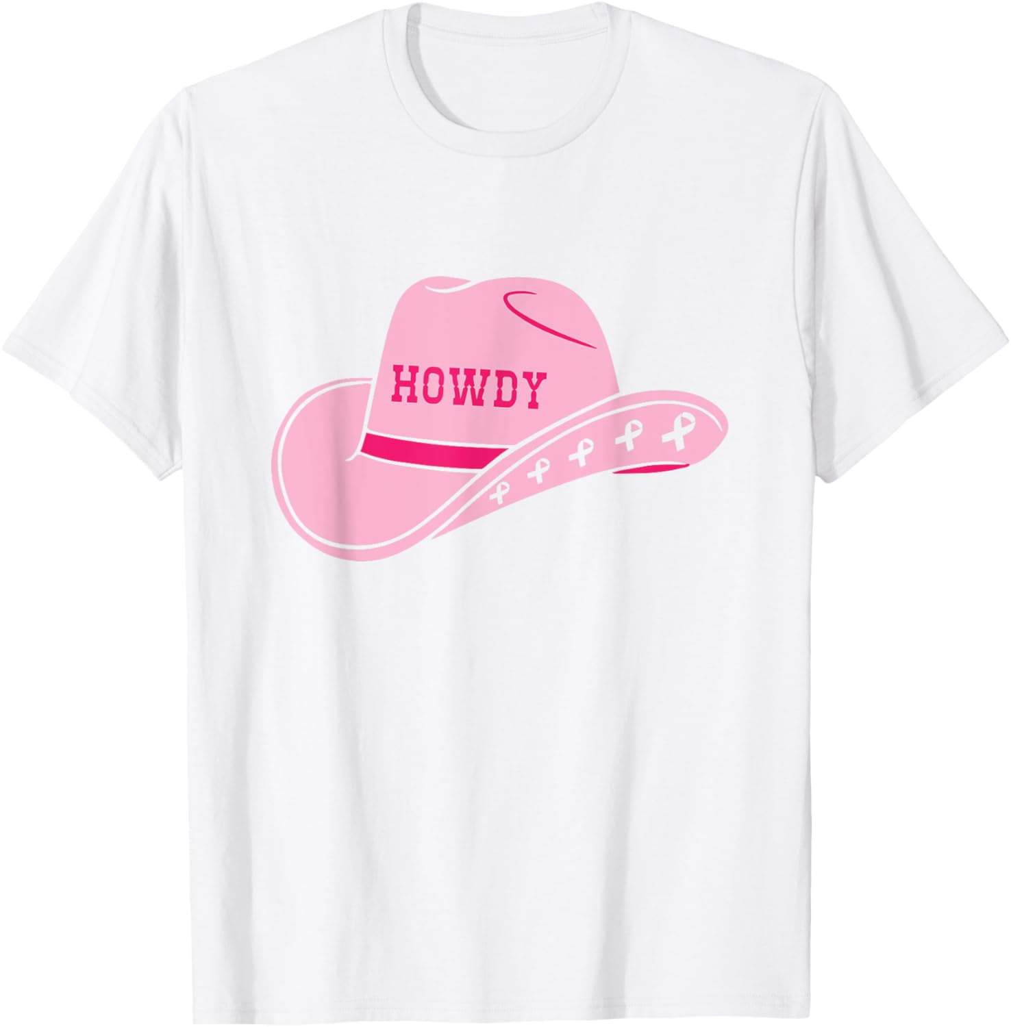 Cowboy Pink Hat Cowgirl Cancer Breast Awareness T-Shirt - Walmart.com