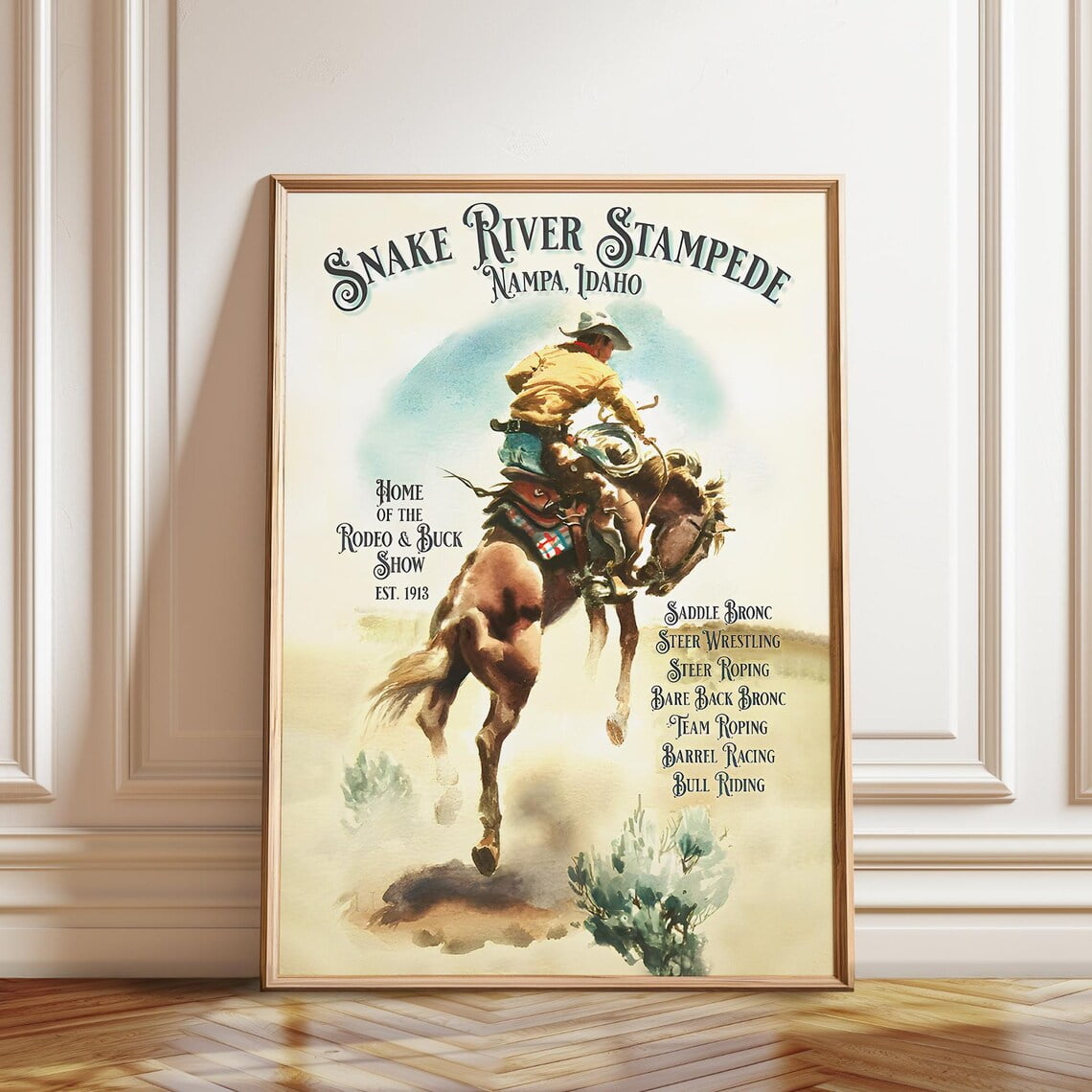 Cowboy Poster Rodeo Western Posters Snake River Stampede Rodeo Print ...
