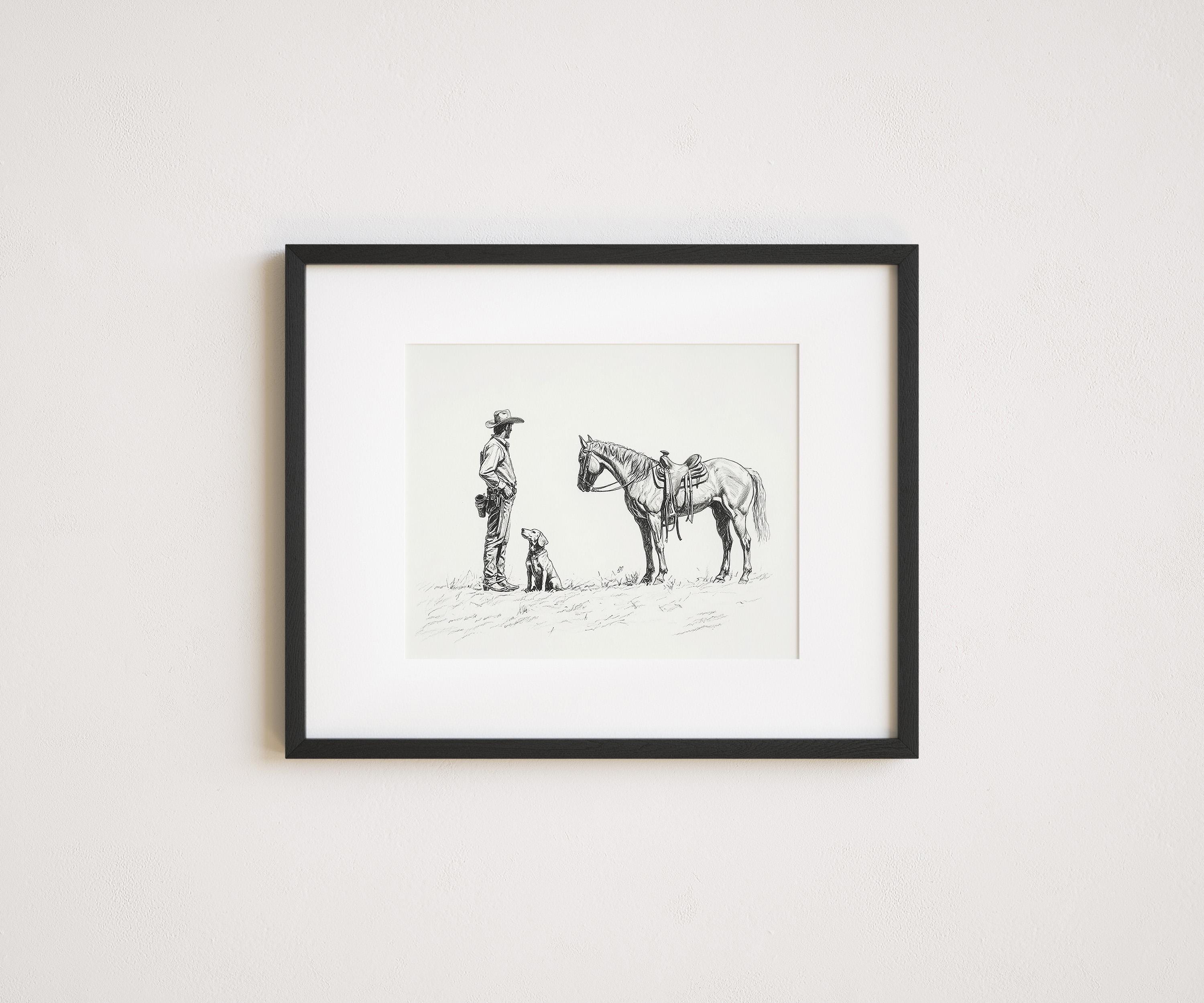 Cowboy Print Poster Cowboy Home Decor Poster Vintage Western Art ...