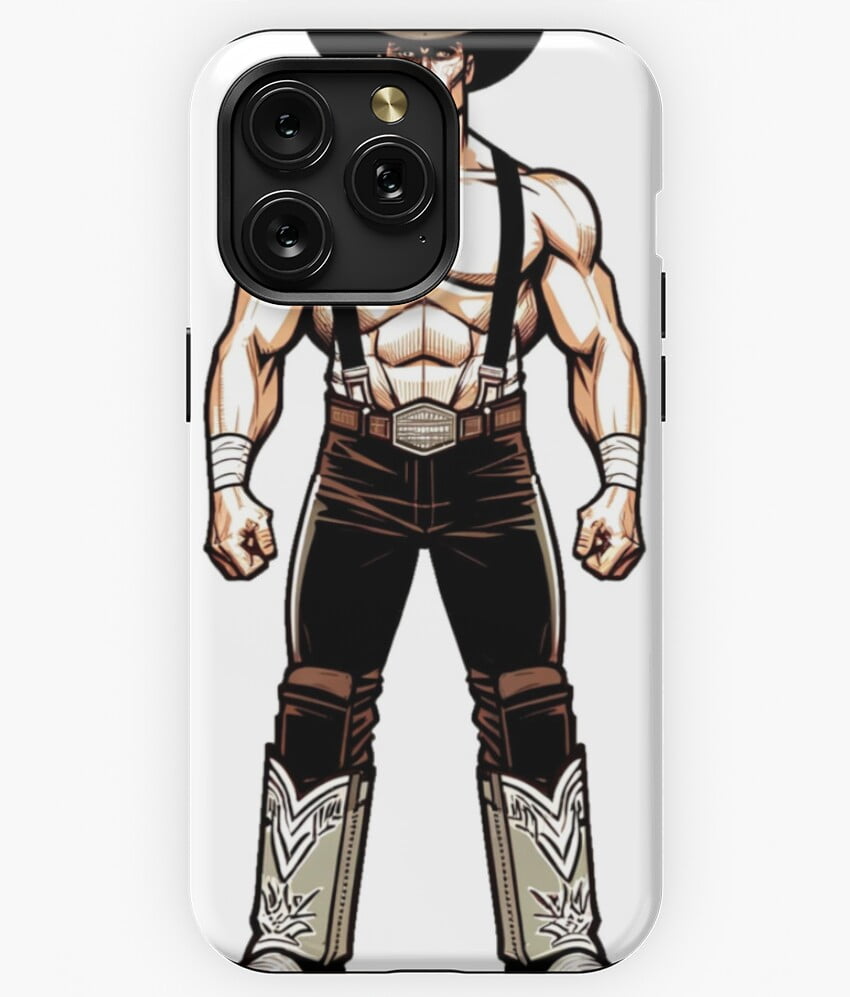 Cowboy Pro Wrestler Retro Art M100 Phone Case for iPhone 17 16 15 14 13 ...