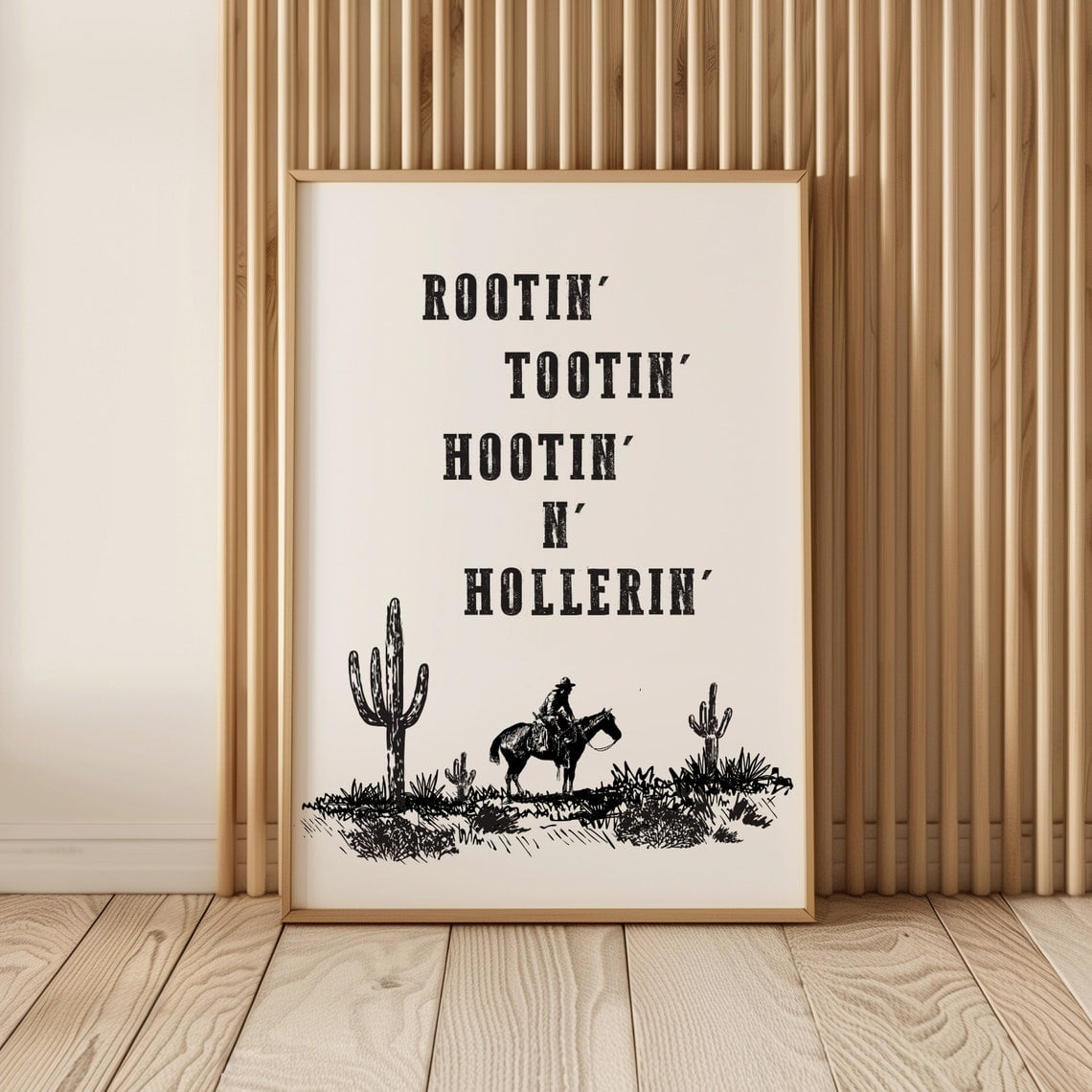 Cowboy Quote Western Poster Wall Art Rootin Tootin Hootin Hollerin ...