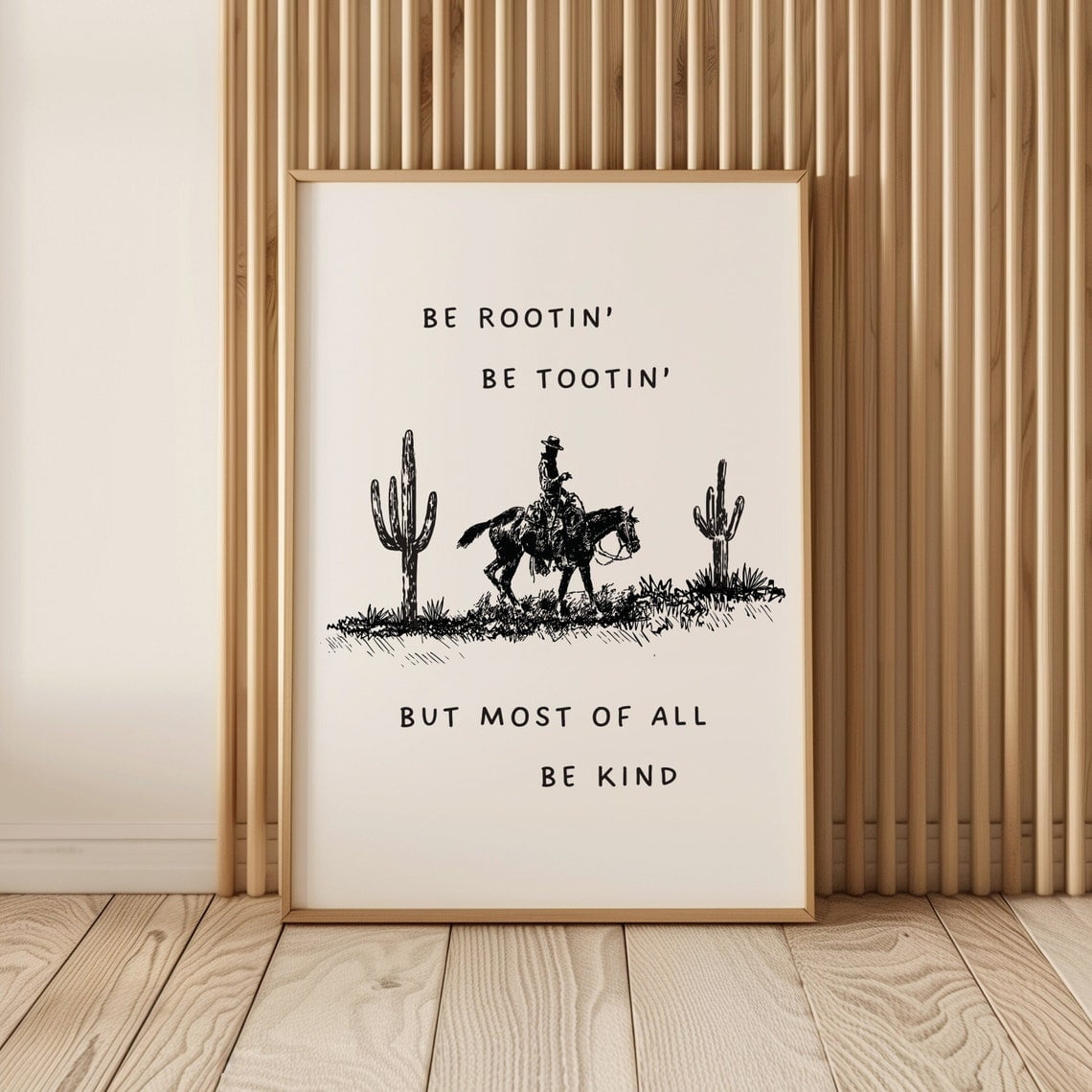 Cowboy Quote Western Poster Wall Art Be Rootin' Tootin' Be Kind Poster ...