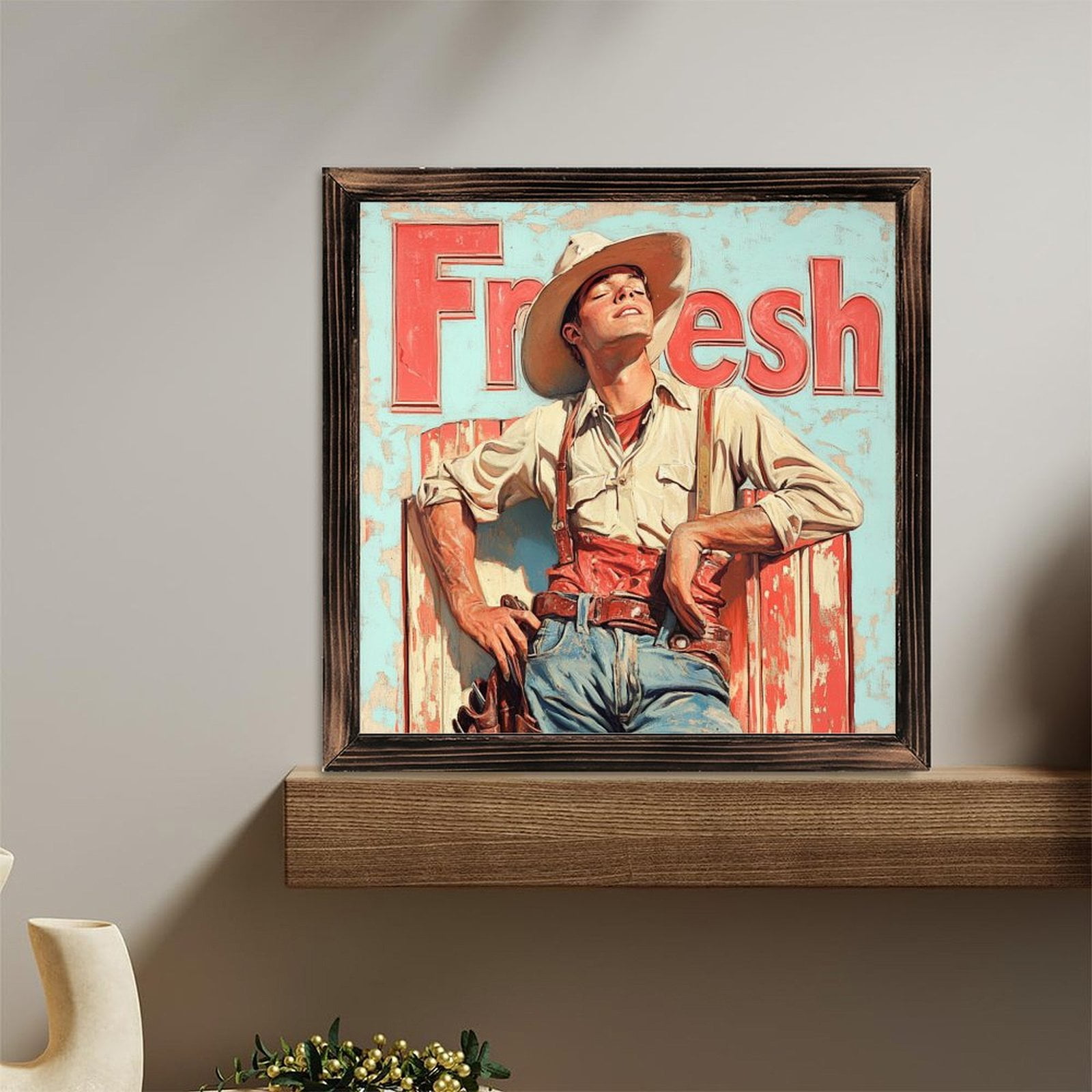 Cowboy Ranch Art Wooden Sign Wall Plaque - Vintage Art Decoration, Wall ...