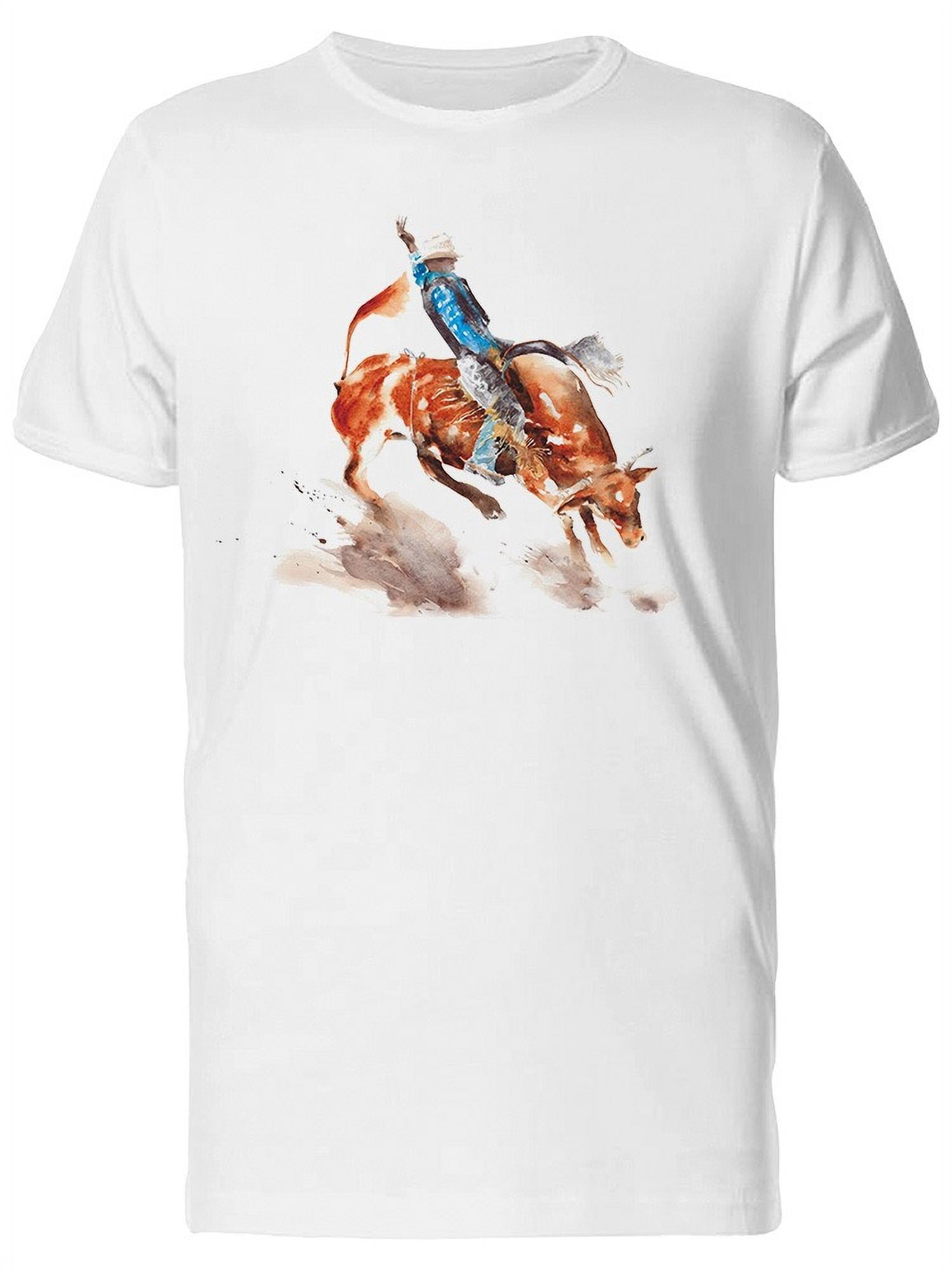 Cowboy Riding A Bull Rodeo T-Shirt Men -Image by Shutterstock, Male 3X ...