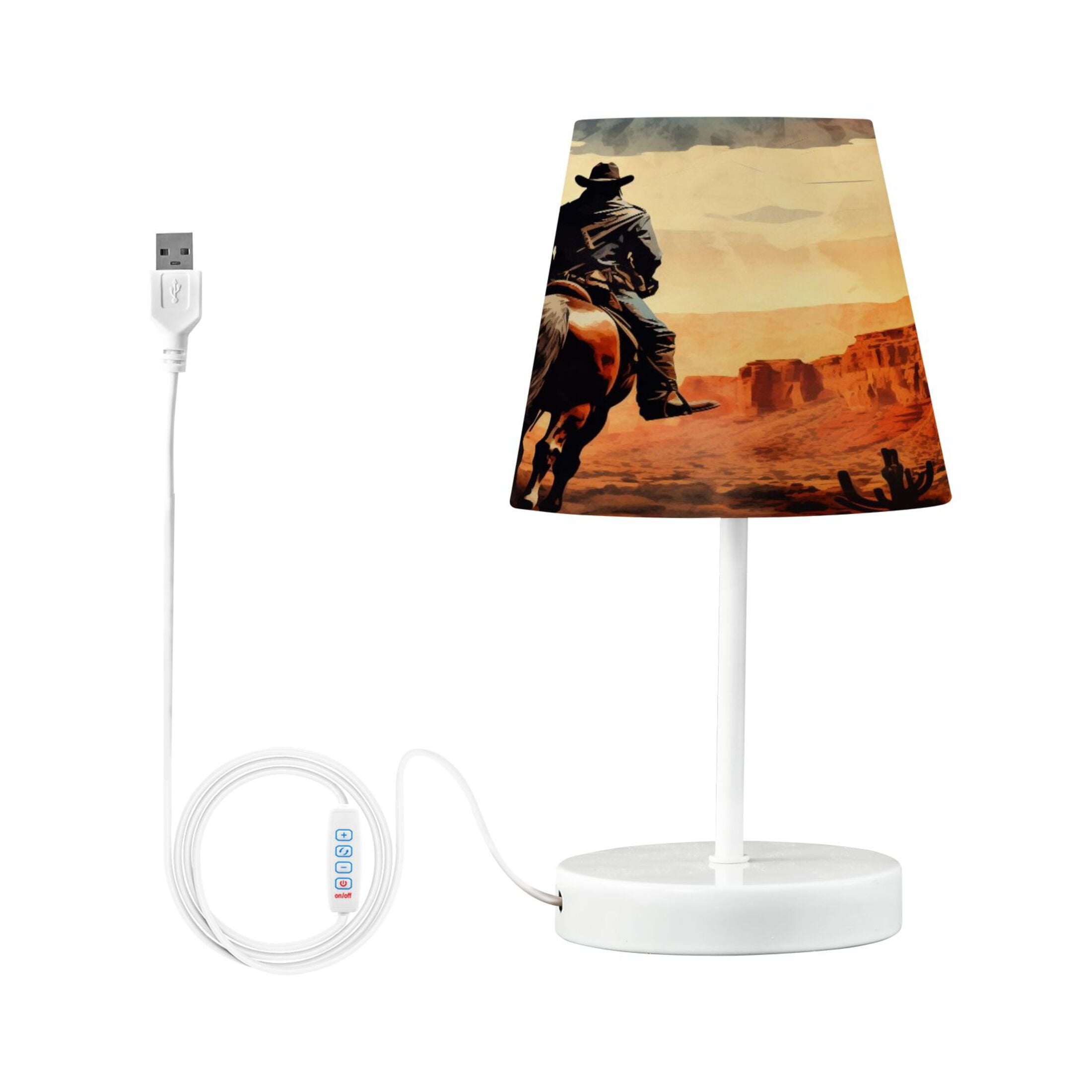 Cowboy Riding Horse Desk Lamp LED Table Nightstand Lamps with 3 Color ...