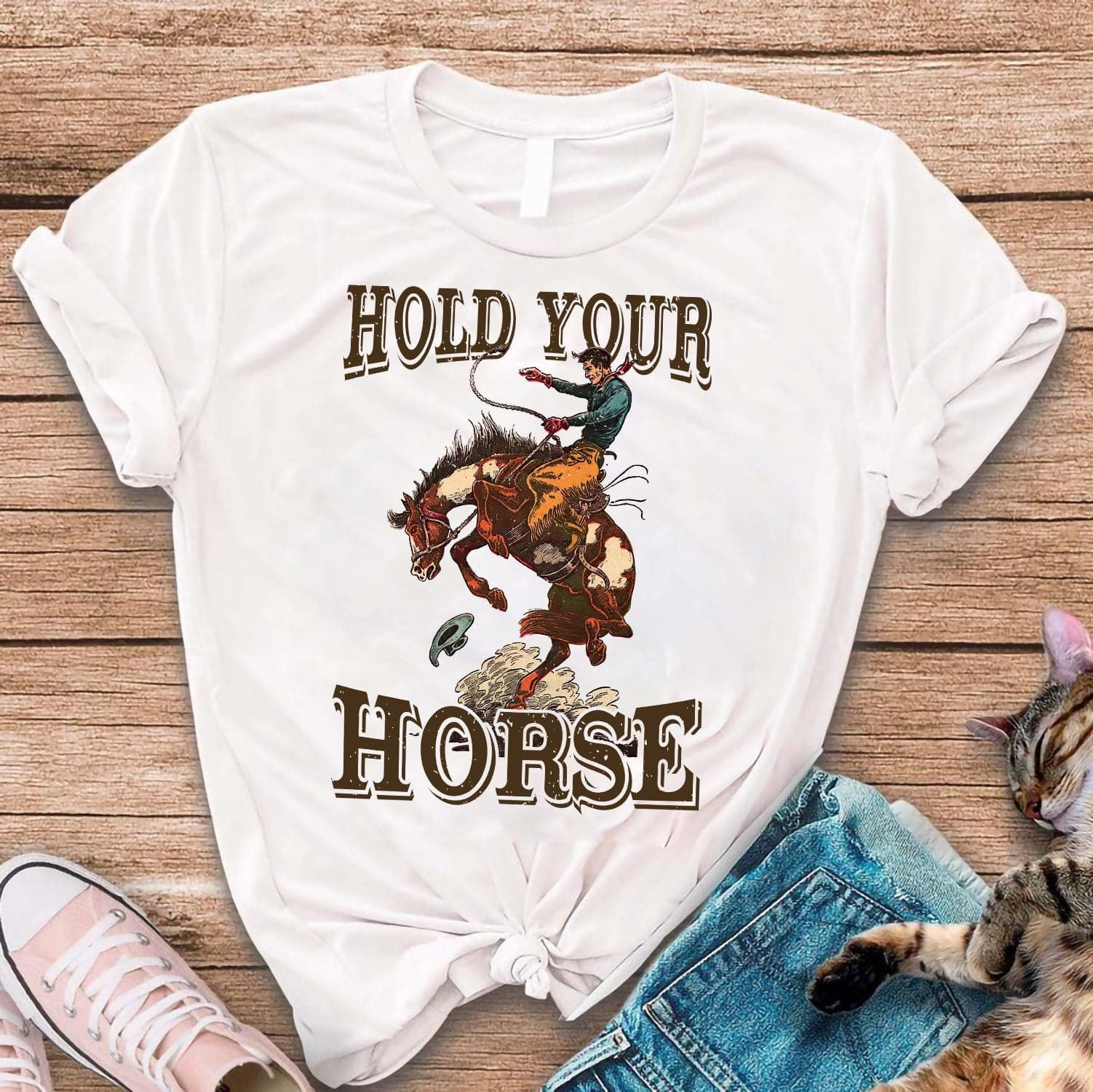 Cowboy Riding Horse Hold your horse - Walmart.com