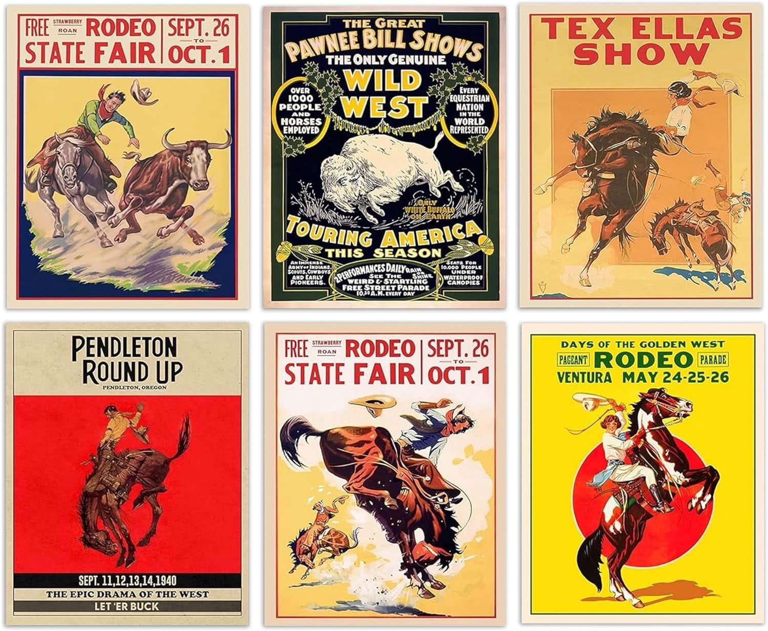 Cowboy Rodeo Publicity Vintage Decor, Cute & Unique Cafe Bar Home Decor ...