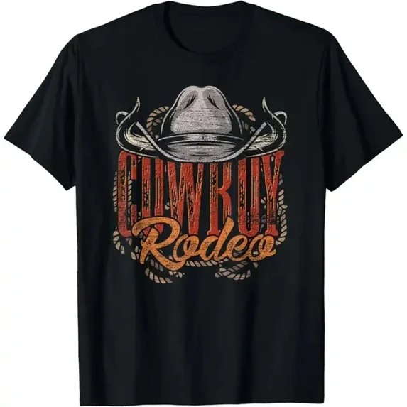 Cowboy Rodeo Shirt Western Hat Rope Graphic Tee - Walmart.com