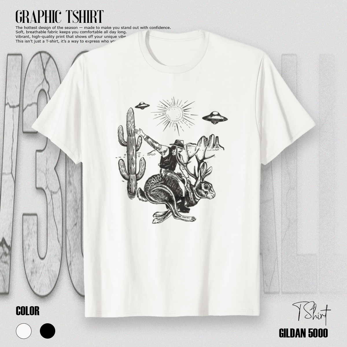 Cowboy Rodeo UFO Alien Funny Western Space Mashup Graphic Unisex T ...