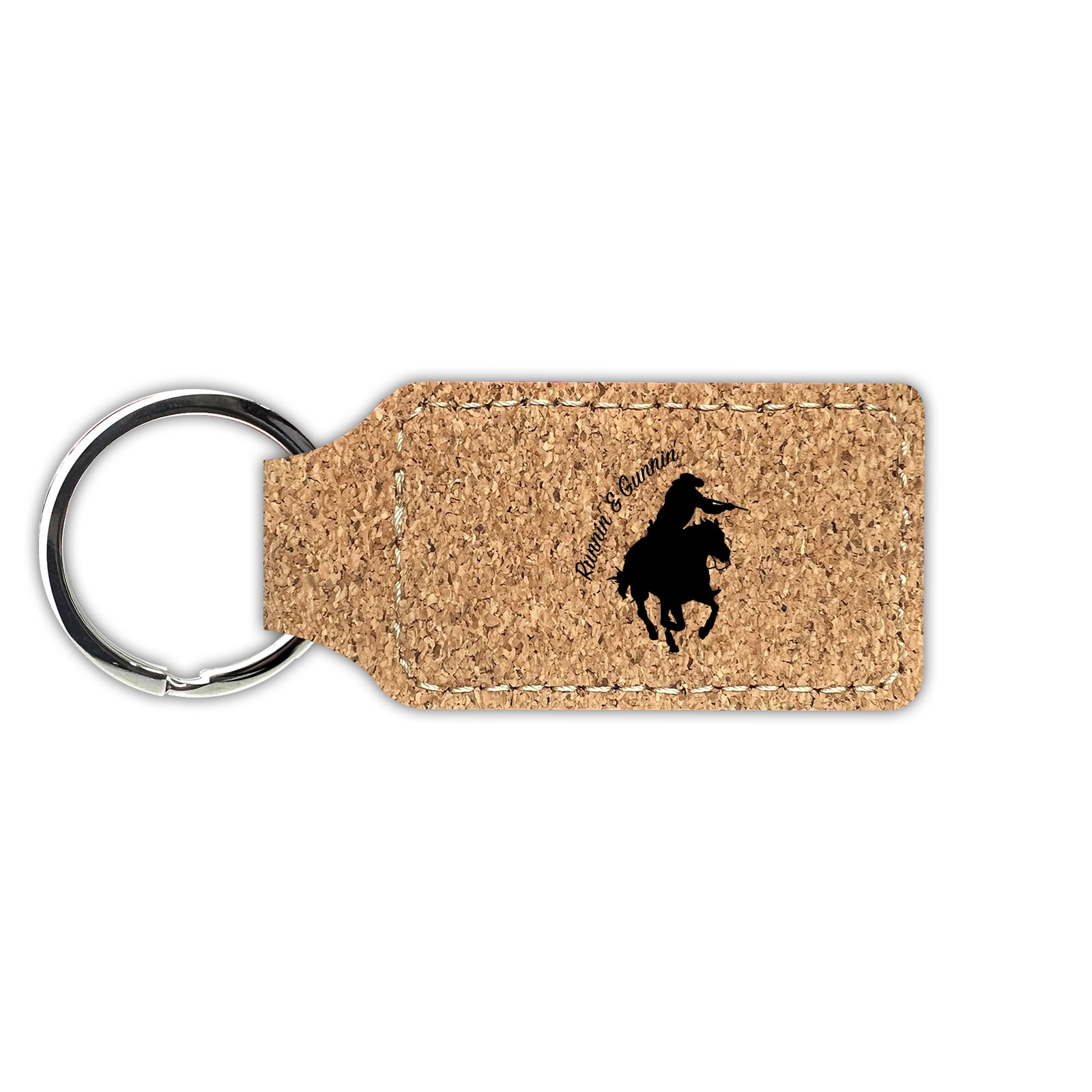 Cowboy Runninâ€ & Gunninâ€ Mounted Shooter Keychain Leatherette ...