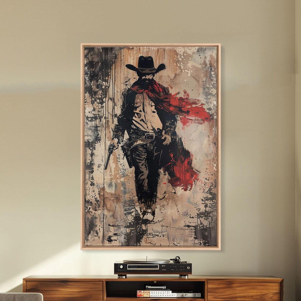 Cowboy Rustic Western Decor Art Poster, Stretched Size 16x24 - Walmart.com