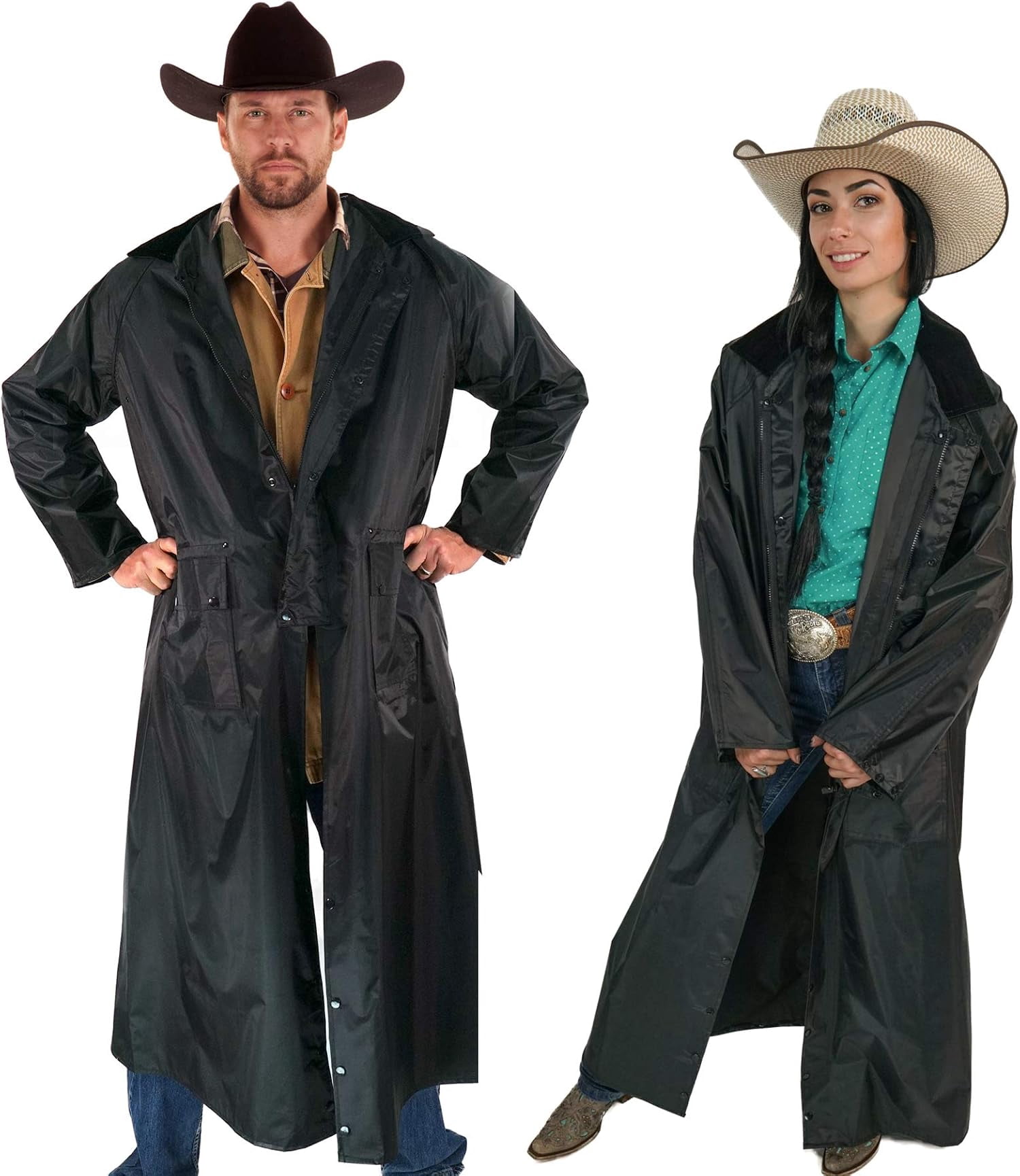 Cowboy Saddle Slicker Rain Coat Duster - Full Length Unisex - Walmart.com