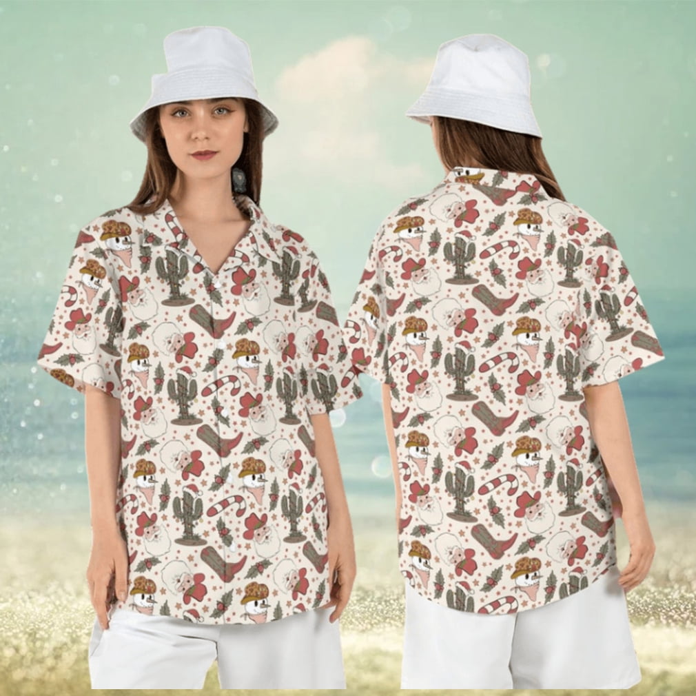 Cowboy Santa Christmas Hawaiian Shirt - Walmart.com