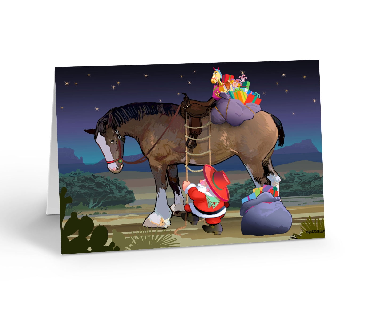 Cowboy Santa and His Horse Western Card - 12 Holiday Cards and ...