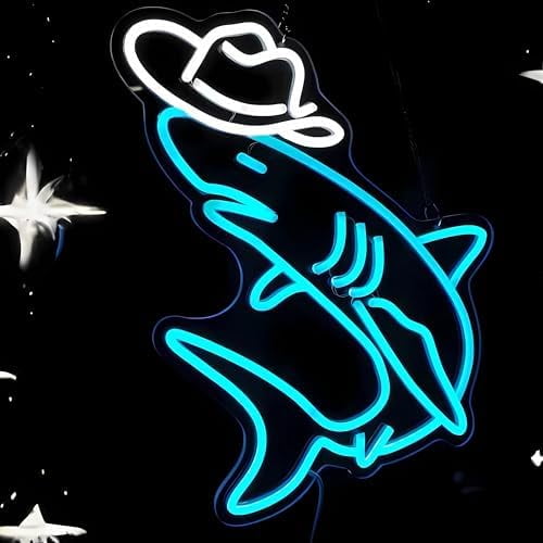Cowboy Shark Neon Sign for Wall Decor Cowboy Kit Led Neon Light for Bar ...