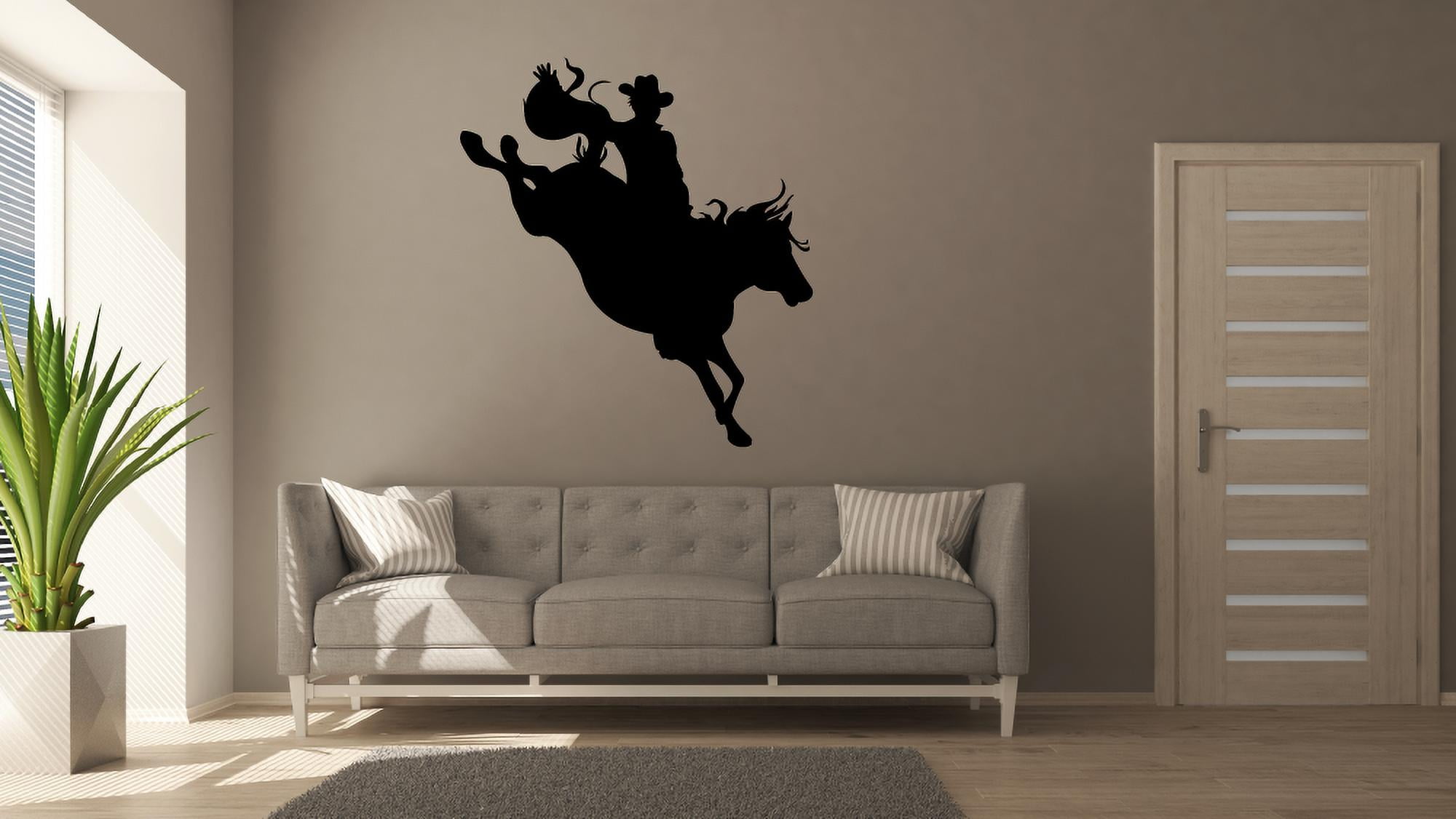 Cowboy Silhouette Howdy Cowboy Horseback Riding Activity Vinyl Wall Art ...