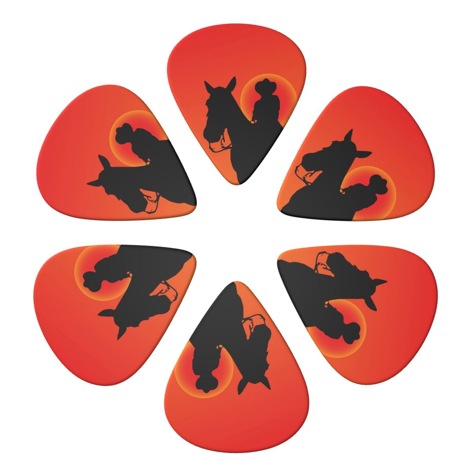 Cowboy Silhouettes Western Horse Guitar Pick 6 Pack for Bass Acoustic ...