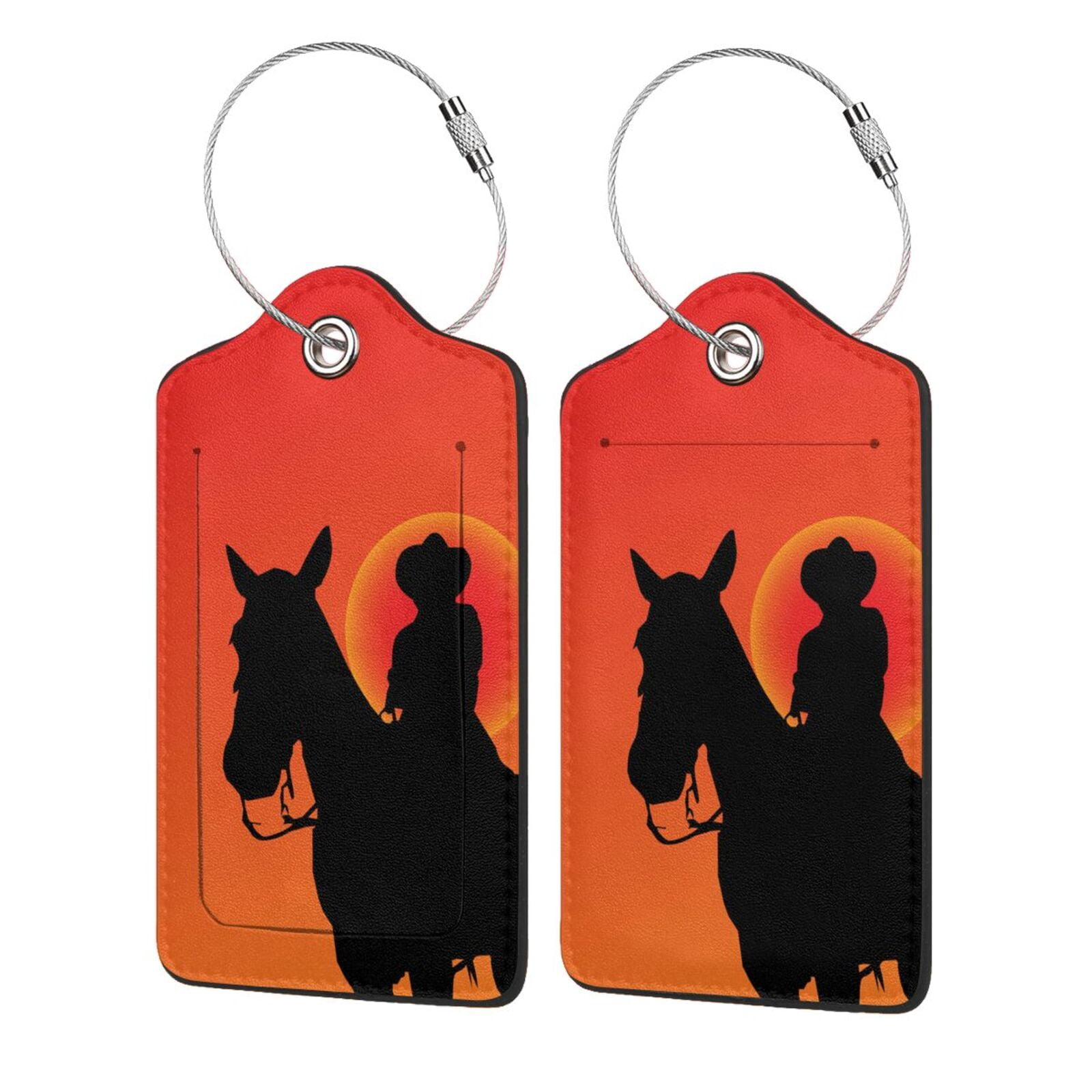 Cowboy Silhouettes Western Horse Luggage Tag for Suitcase 2 Pack ...