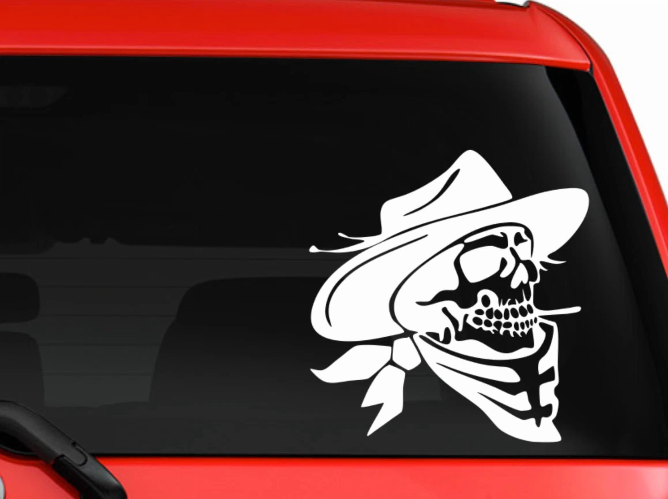 Cowboy Skull Decal Stickers Laptop Tablet Toolbox Car Window 6"X6 ...