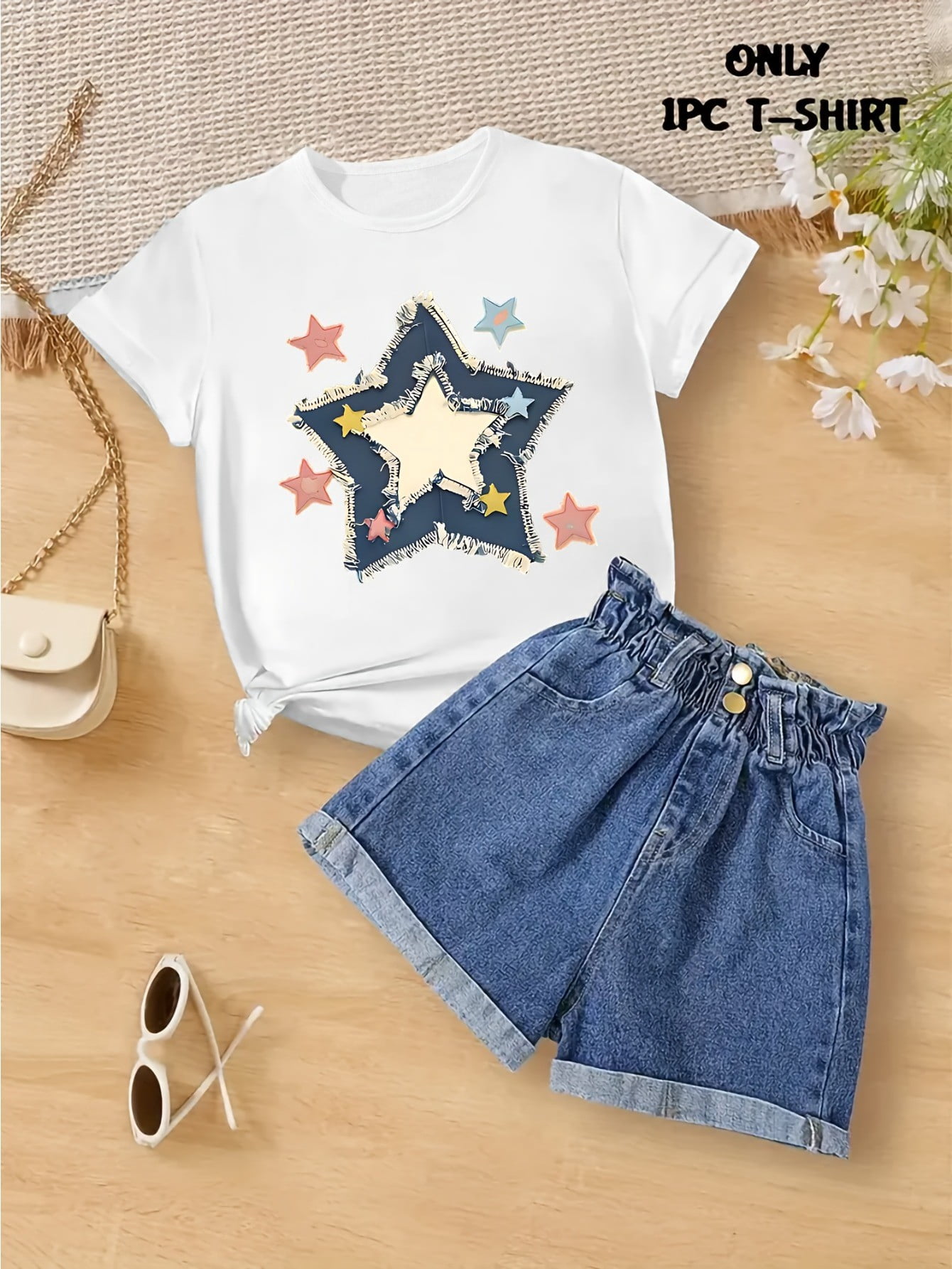 "Cowboy Star" Girl T-Shirt - Soft Cotton, Short Sleeves, Round Neck ...