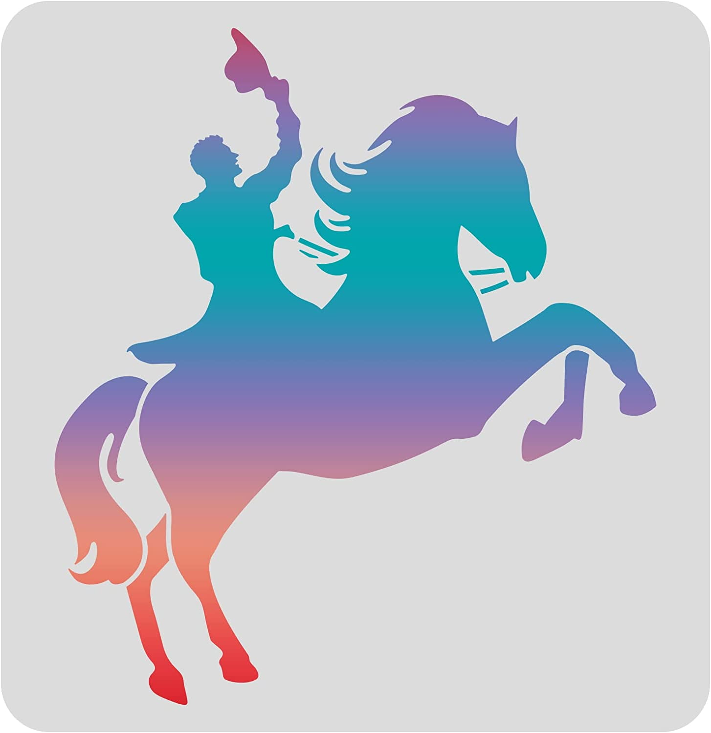 Cowboy Stencils Drawing Painting Templates 30x30cm Plastic Horse ...