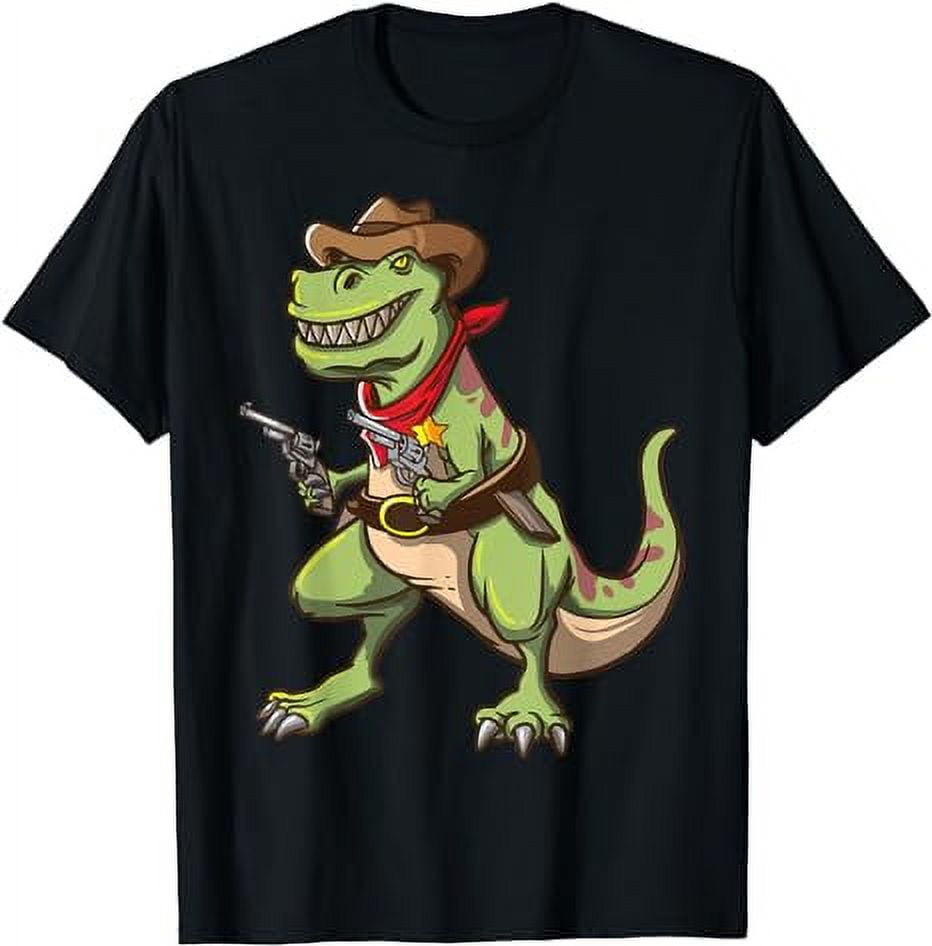 Cowboy T Rex Dinosaur Kids Shirt Wild West Country Boys Gift T-Shirt ...