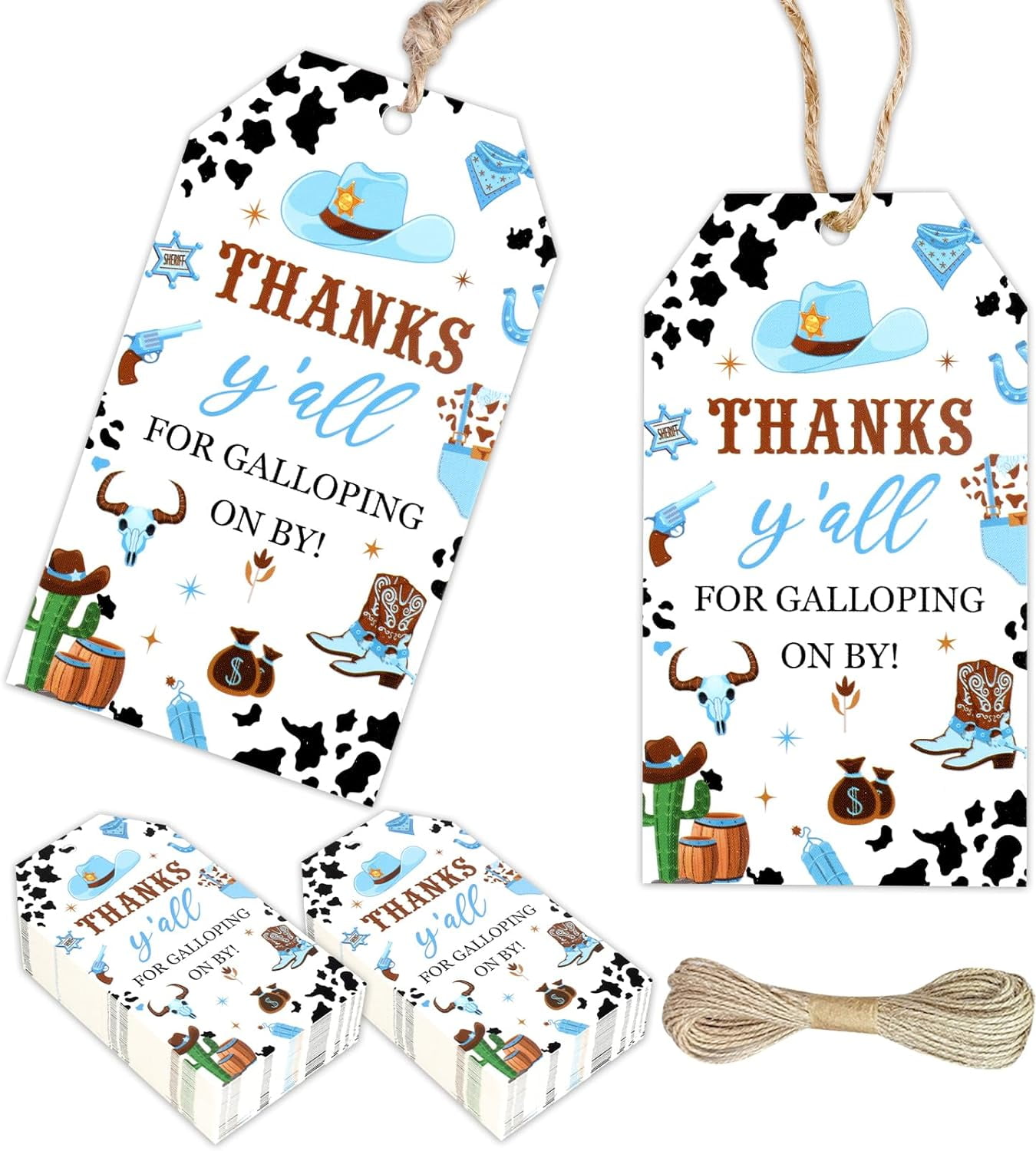 Cowboy Thank You Tags Cheers! Howdy! Anyway You Want To Say It, Our