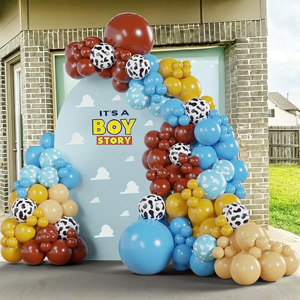 Cowboy Theme Balloon Arch Garland Kit, 131Pcs Brown, Nude, Mustard ...