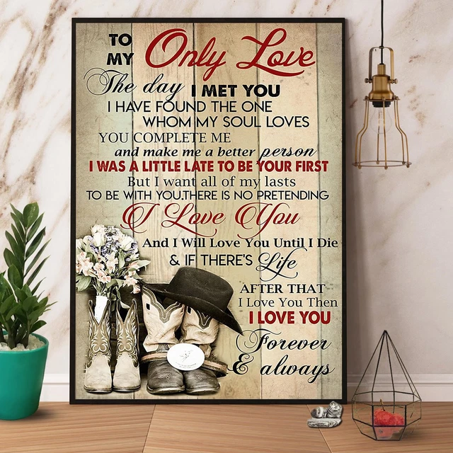 Cowboy To My Only Love I Love You Forever & Always Paper Poster No ...