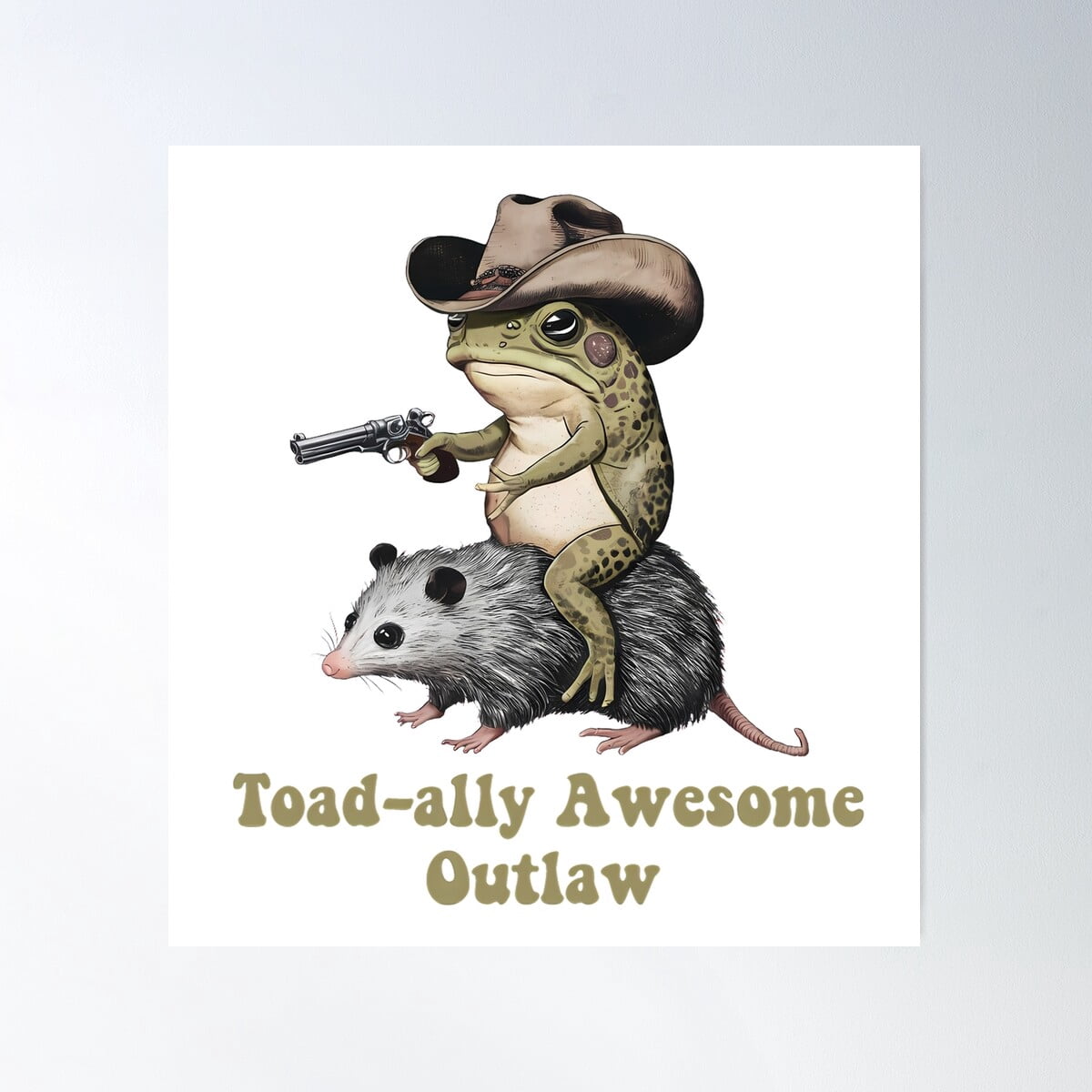 Cowboy Toad Riding Rat - Toadally Outlaw - Goblincore - Retro Style ...