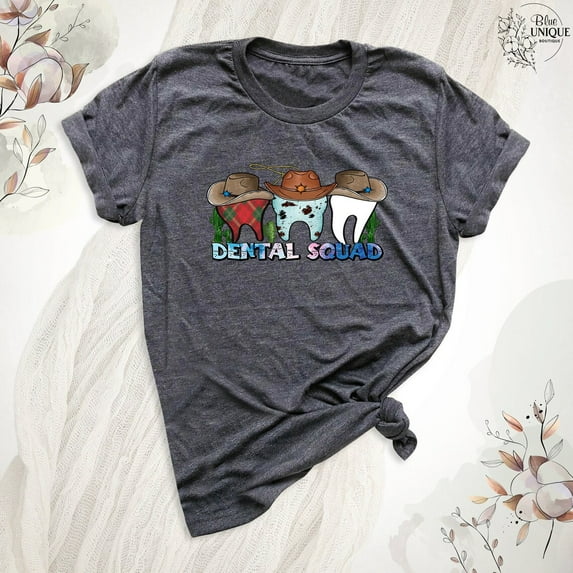 Cowboy Tooth Dental Squad Leopard Teeth Shirt, Dental Student Shirt ...
