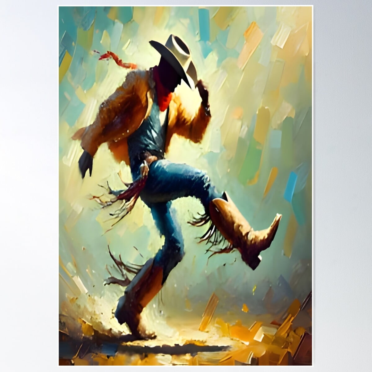 Cowboy Two Step Poster Wall Art, Modern Wall Decor For Living Room ...