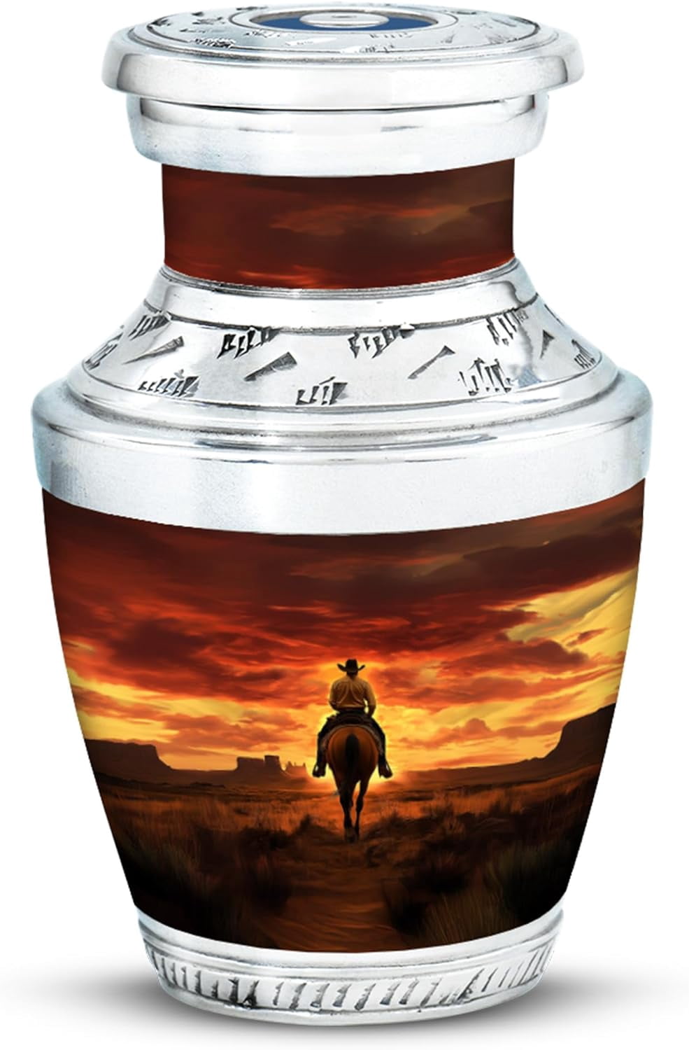 Cowboy Urn - Small Urn for Human Ashes Keepsake - Urn for Ashes Adult ...