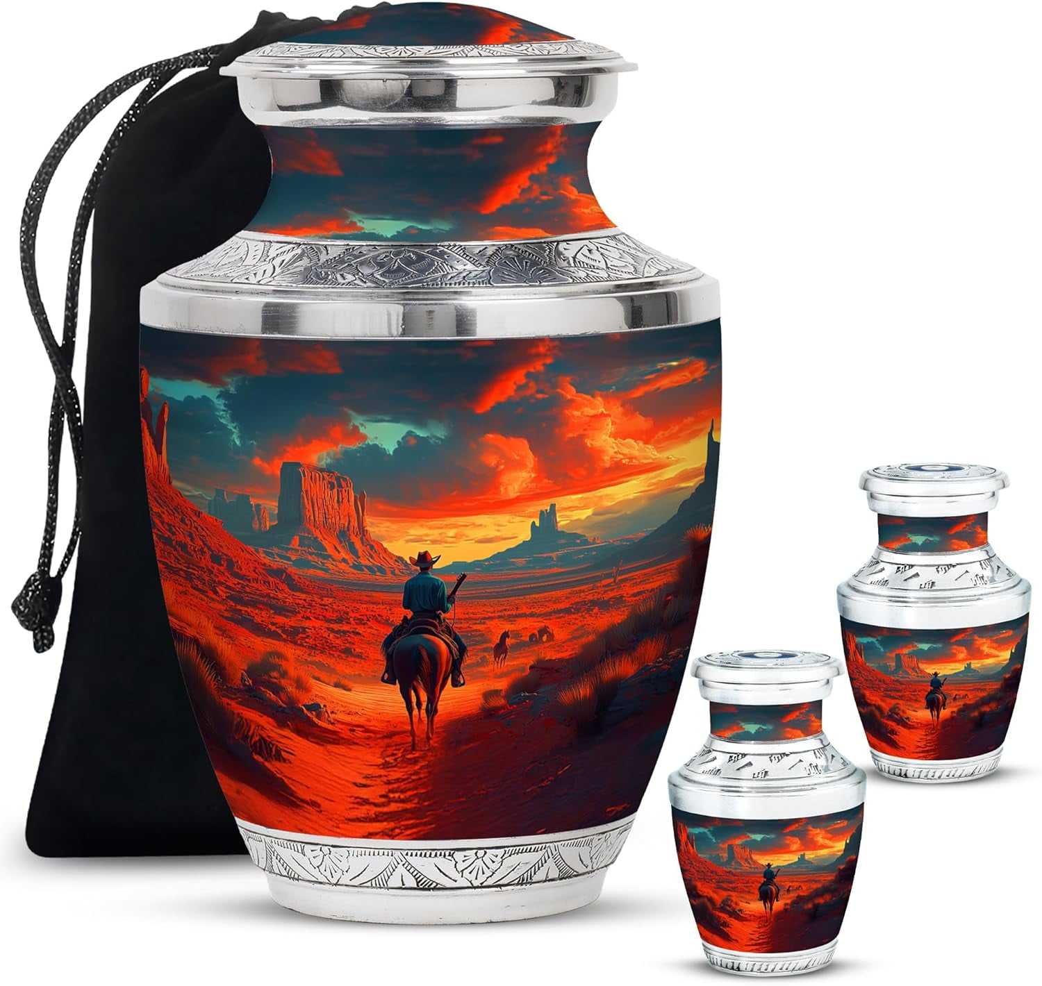 Cowboy Urn - Small Urns for Human Ashes Keepsake - Large Urns for Human ...