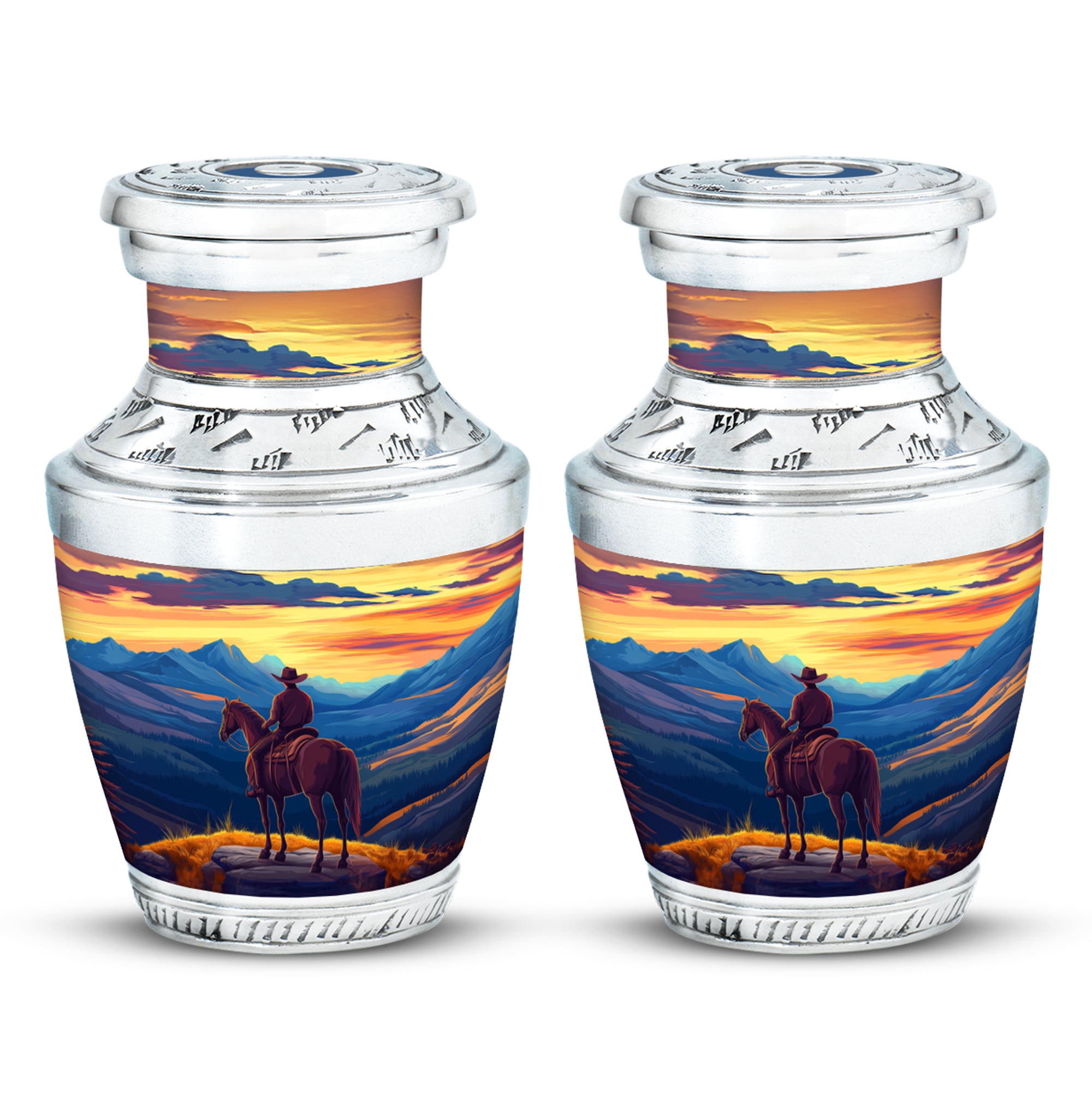 Cowboy Urn, Urn for Ashes for Women, Small Urn for Ashes Keepsake, Mini ...