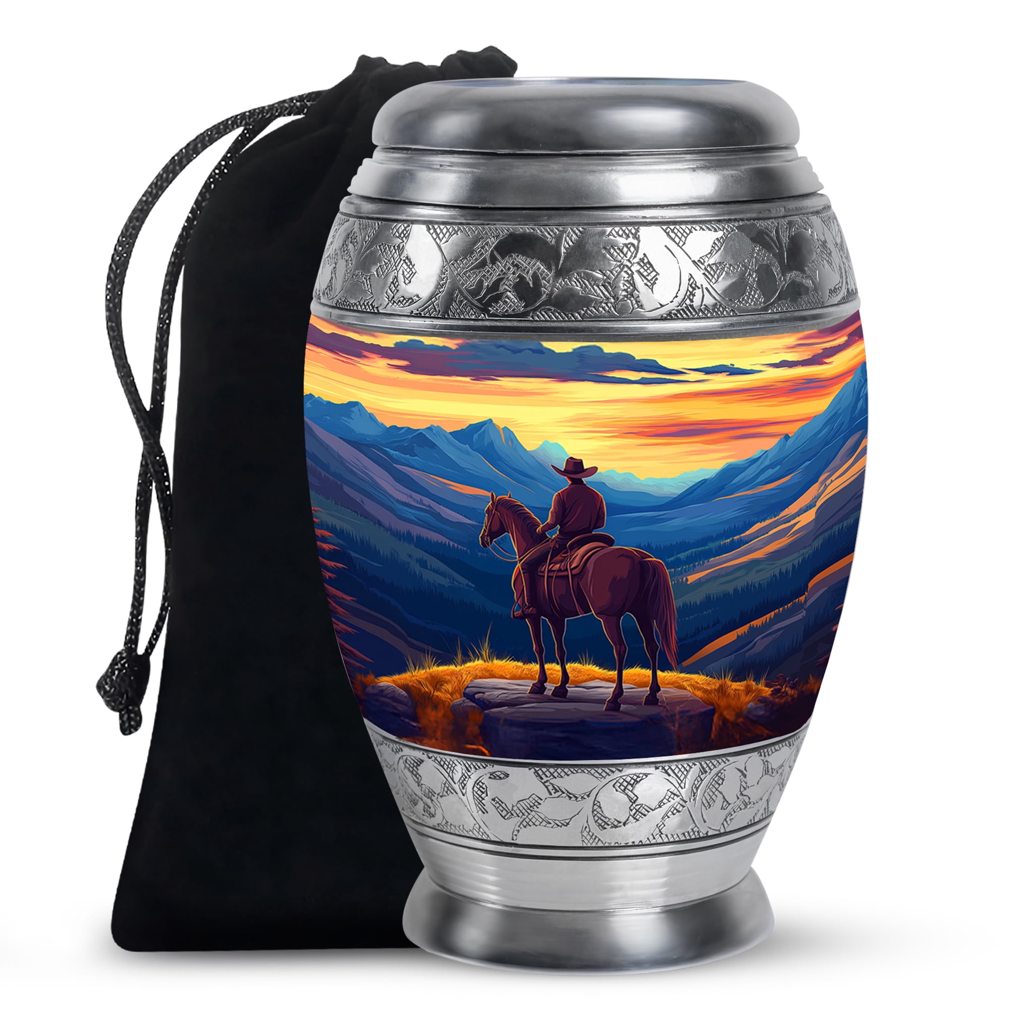 Cowboy Urn, Urns for Adult Human Ashes, Urn for Ashes Adult Male, Urn ...