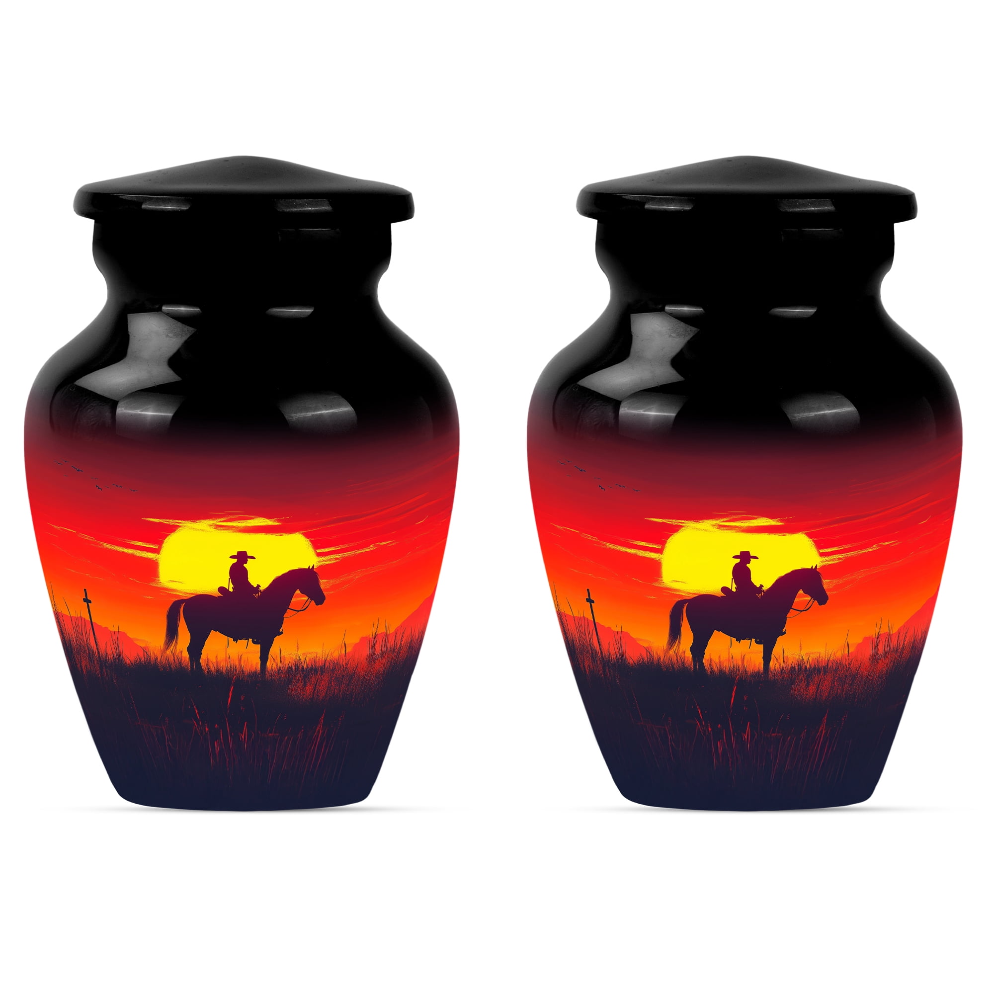 Cowboy Urn for Ashes for Women, Keepsake Urns for Human Ashes, Unique ...