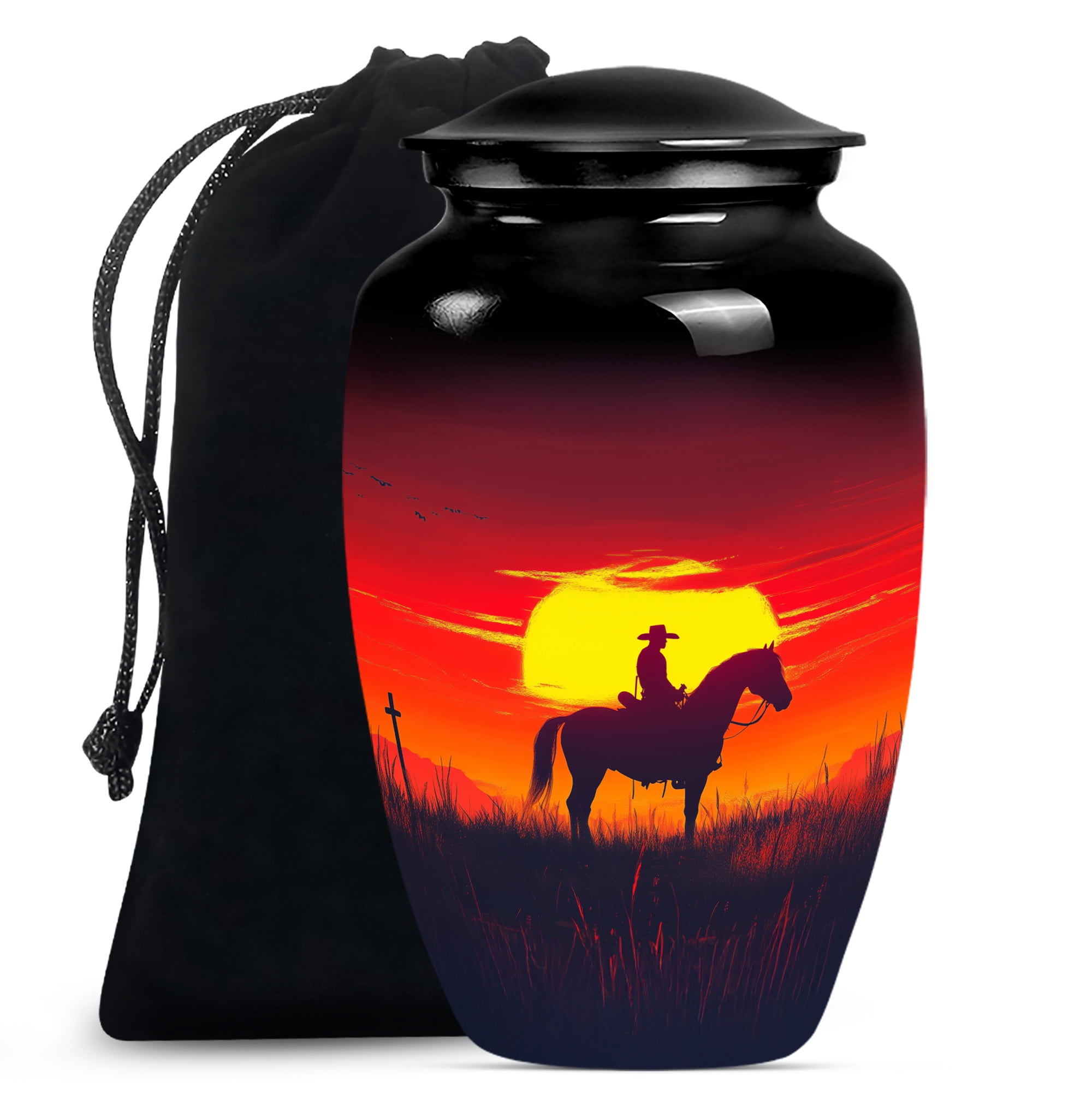 Cowboy Urns for Human Ashes Adult Female, Large Cremation Urn for Ashes ...