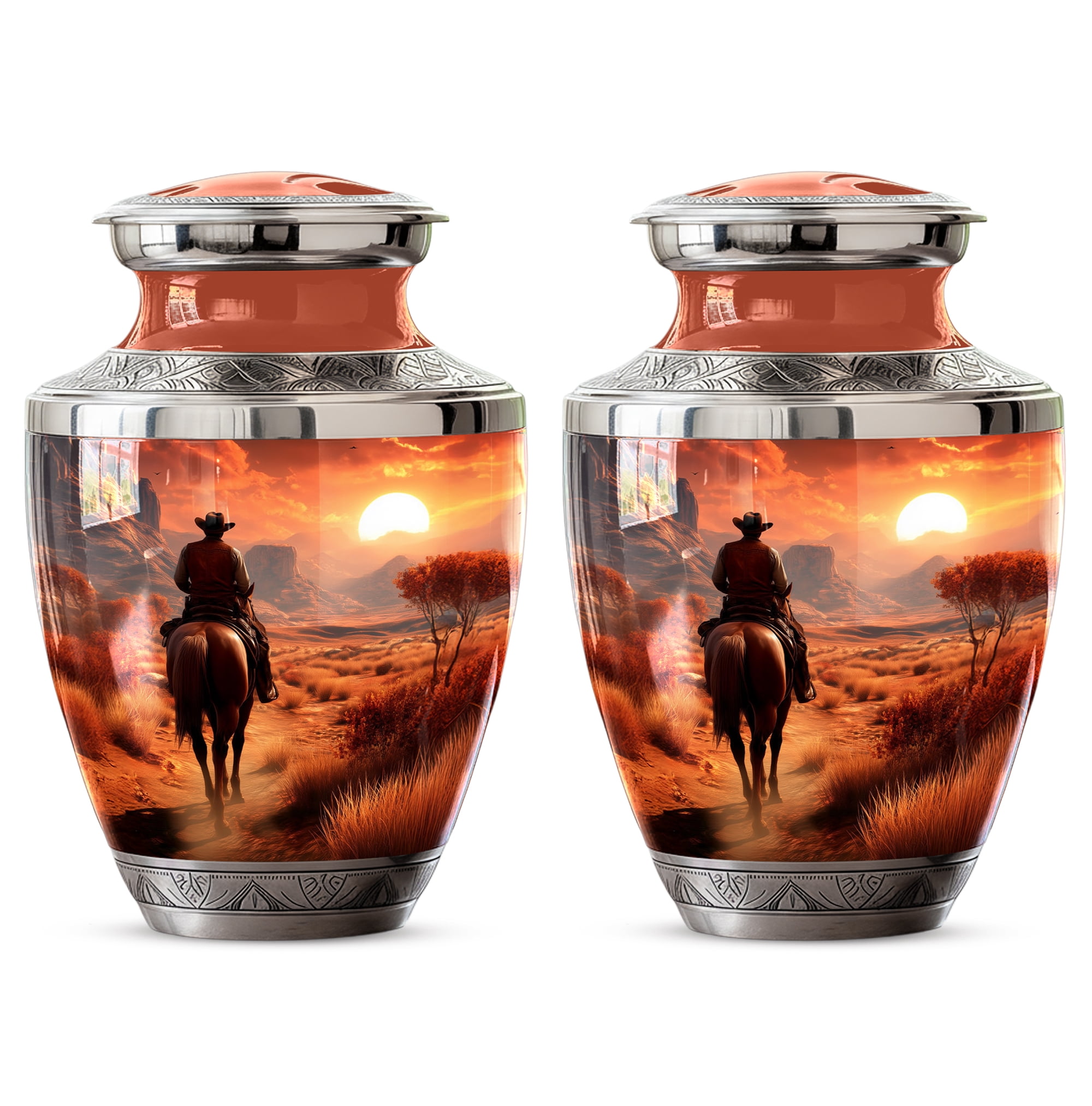 Cowboy Urns for Human Ashes - Small Urn for Ashes Adult Male - Keepsake ...