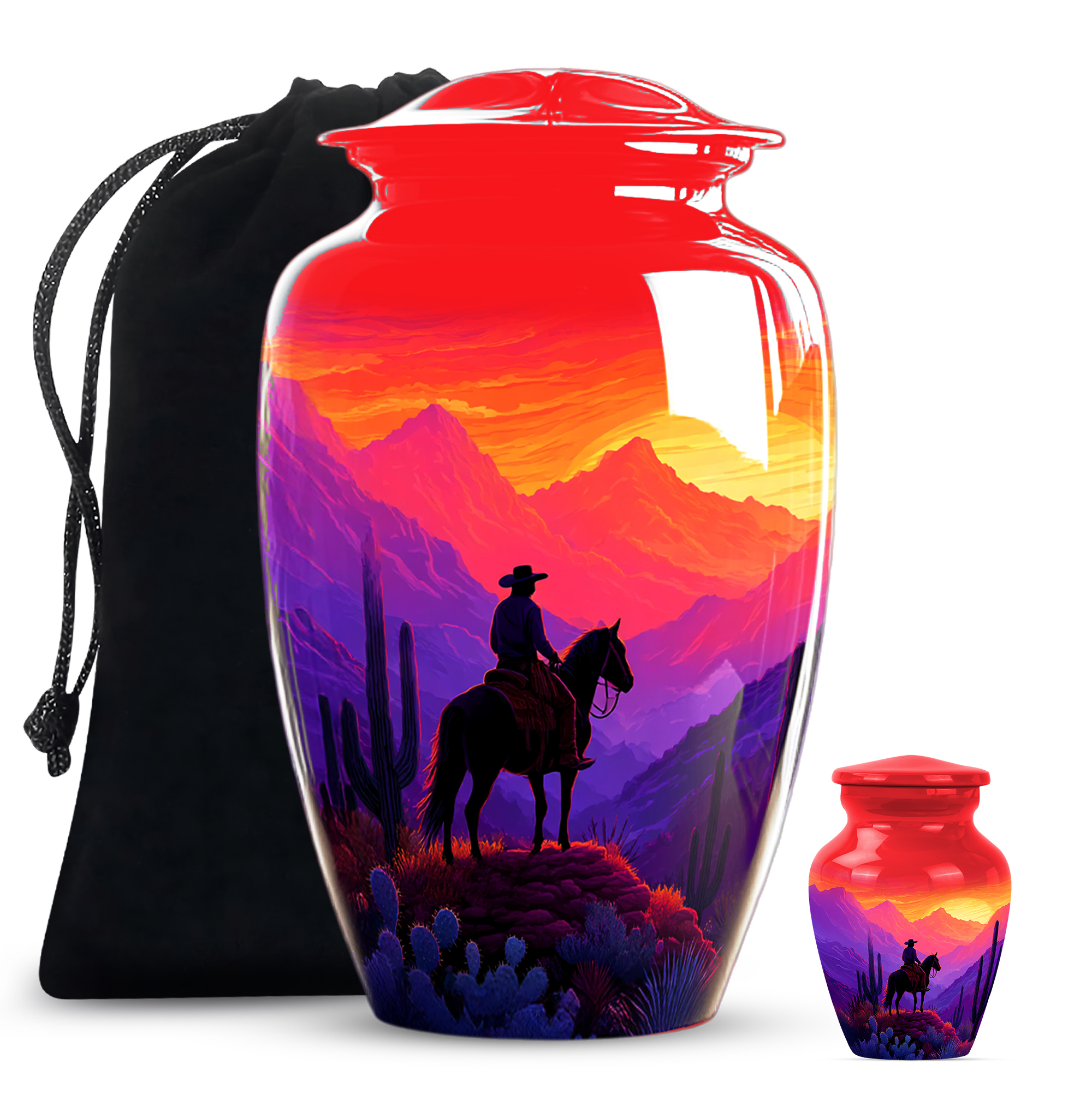 Cowboy Urns for Human Ashes Adult Man, Large Urn for Ashes Cowboy ...