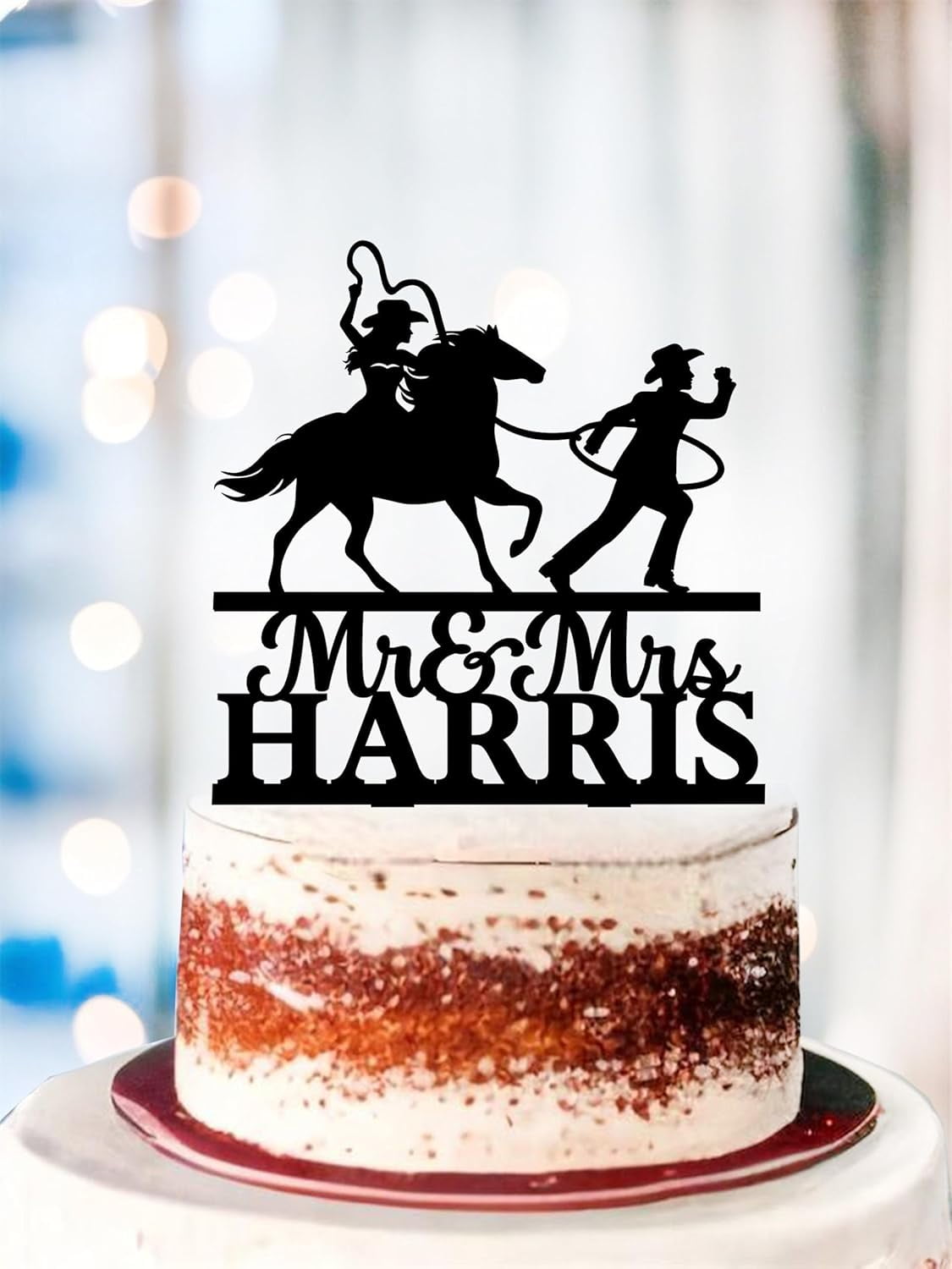 Cowboy Wedding Cake Topper, Funny Farm-Themed Cake Decoration, Country ...