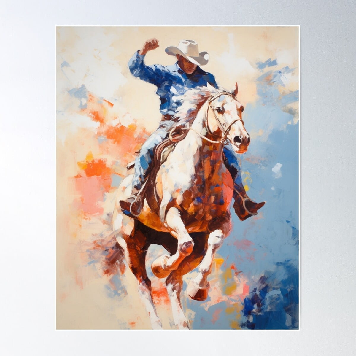 Cowboy Western Abstract: Rustic Wild West Art Poster Wall Art, Modern ...