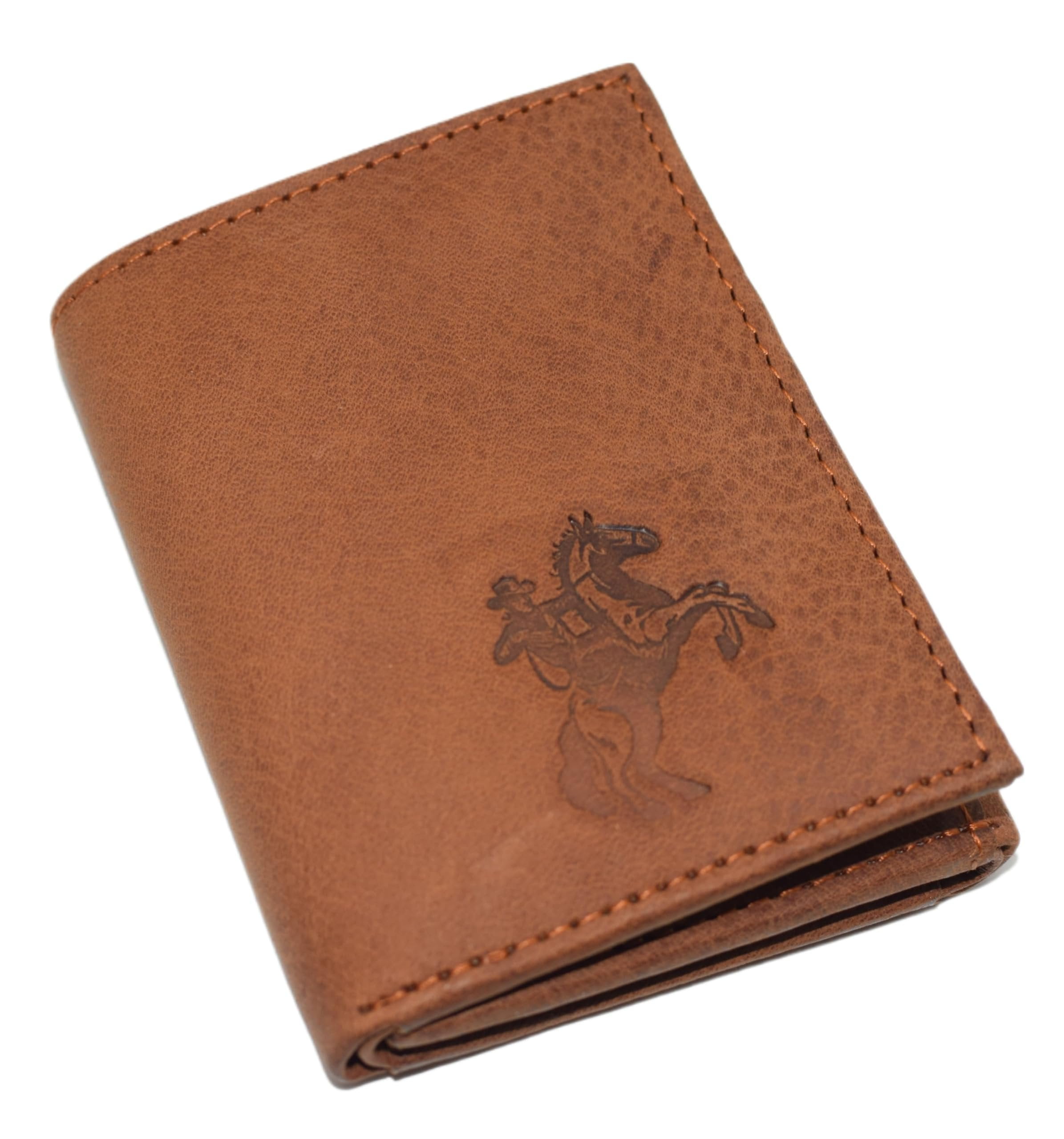 Cowboy Western Men's RFID Blocking Genuine Leather Bifold Trifold ...