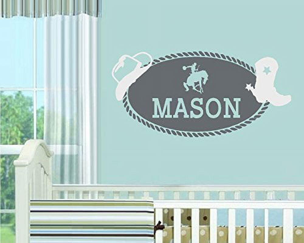 Cowboy ~ Western ~ Monogram (Custom Name) Wall or Window Decal LRG ...
