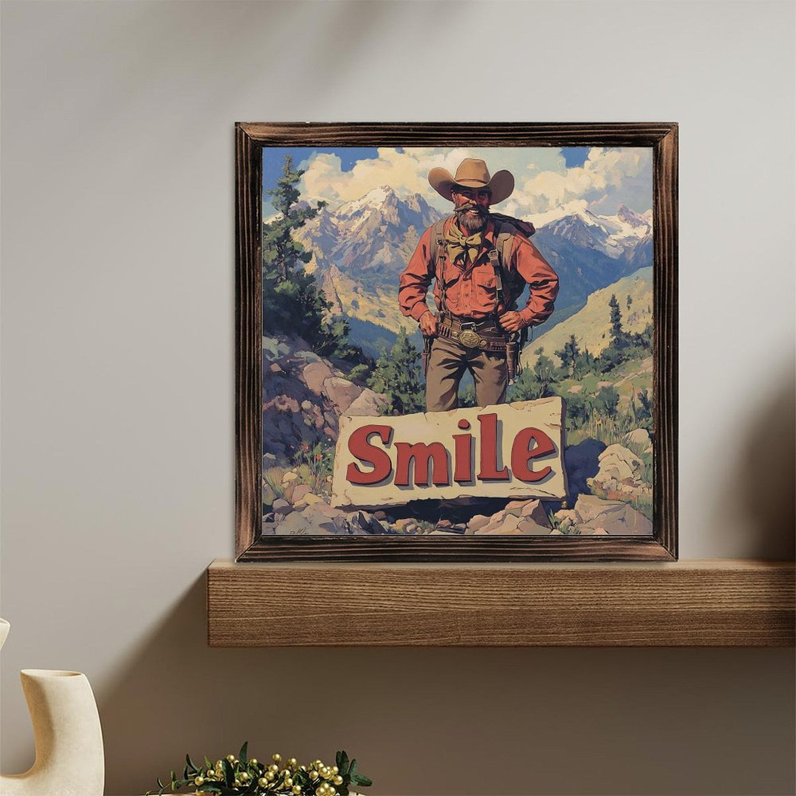 Cowboy Western Rustic Art Wooden Sign Wall Plaque - Vintage Art ...