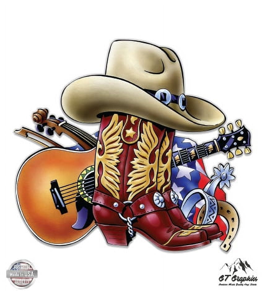 Cowboy Western Theme - 3" Vinyl Sticker - For Car Laptop I-Pad Phone ...