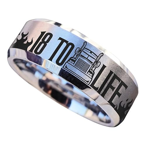 18 to Life Trucker Wedding Ring Auto Parts Mechanic Wedding Band Wrench ...